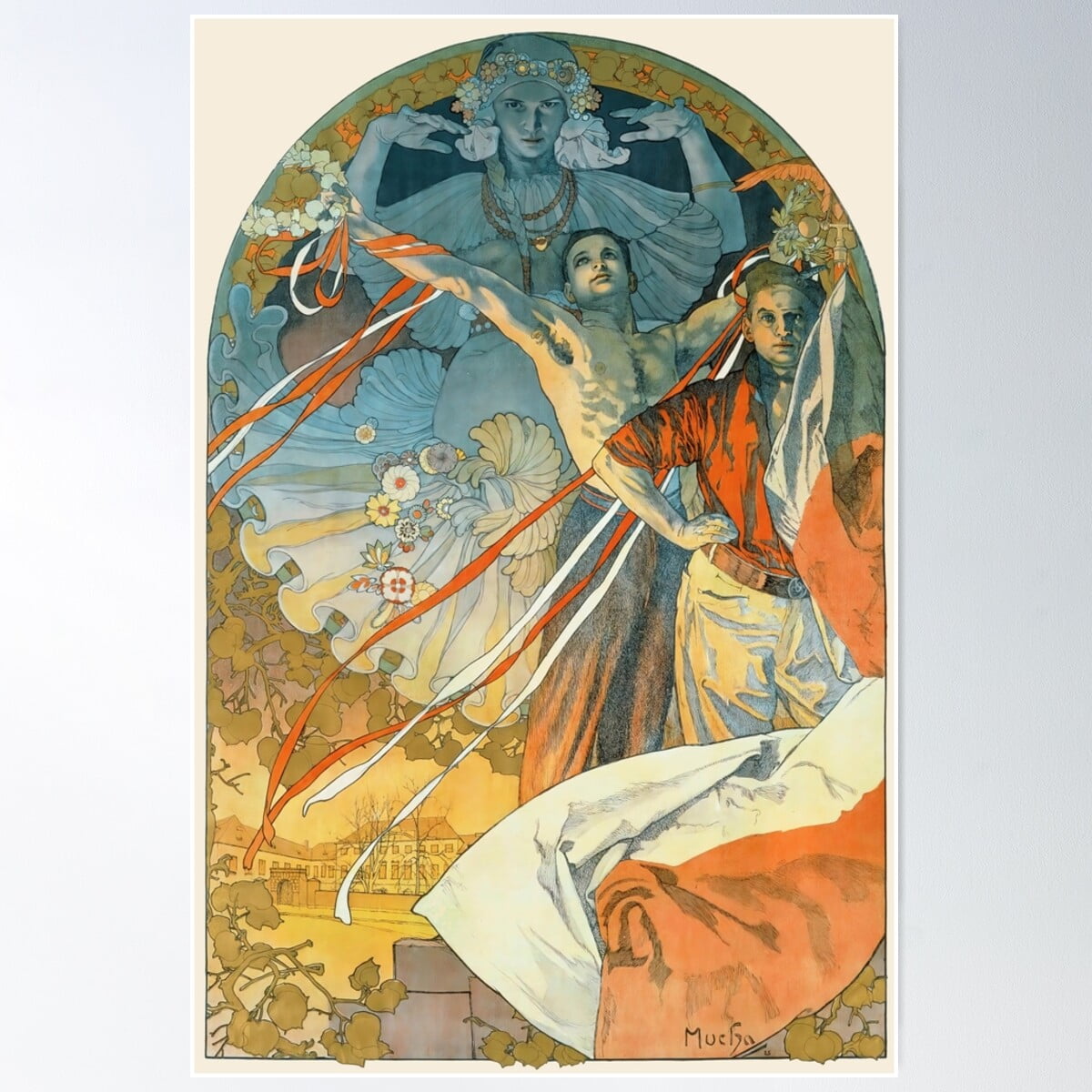 Alphonse Mucha - 8Th Sokol Festival Prague; Pageant On The Vltava River ...