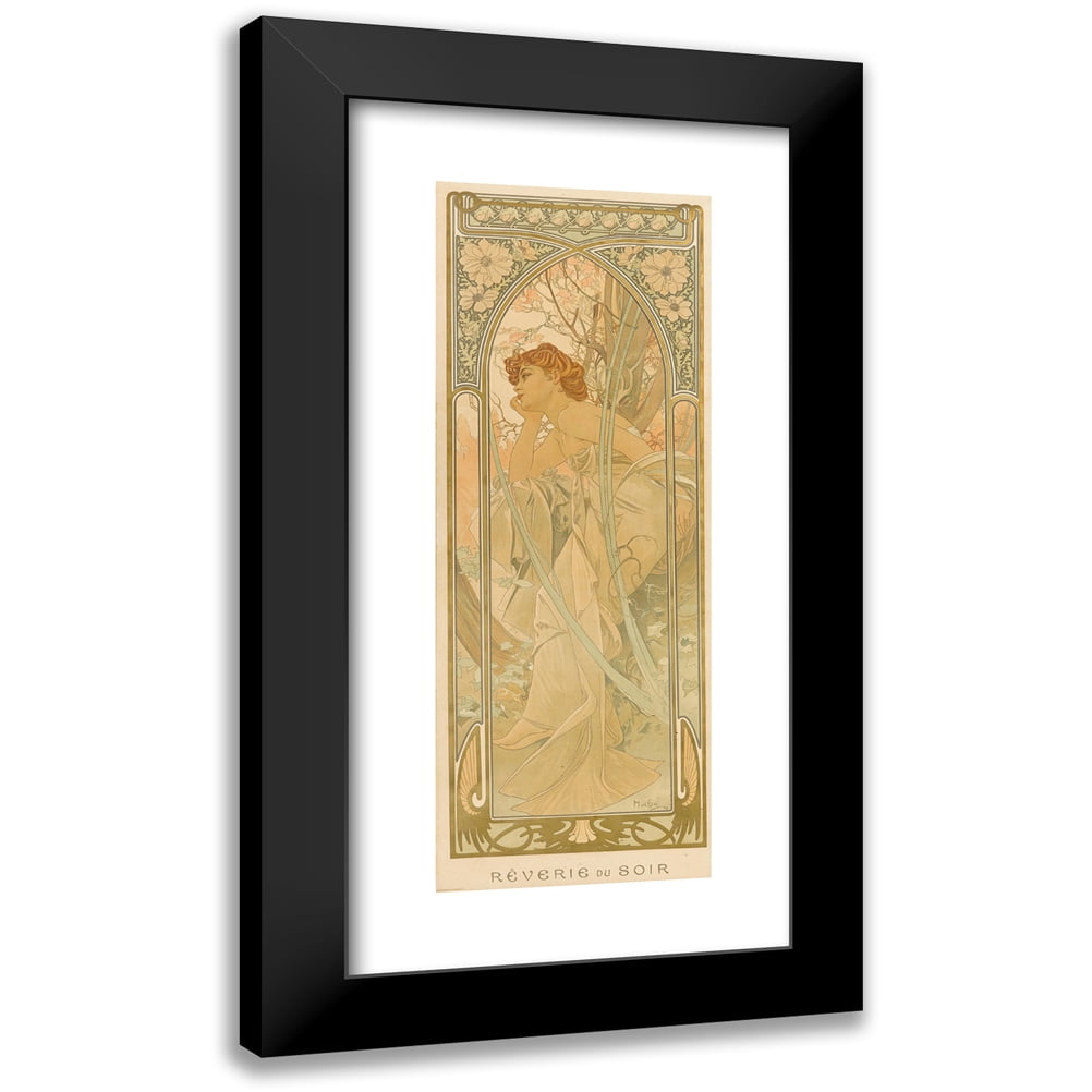 Alphonse Mucha 8x14 Black Modern Framed Museum Art Print Titled ...