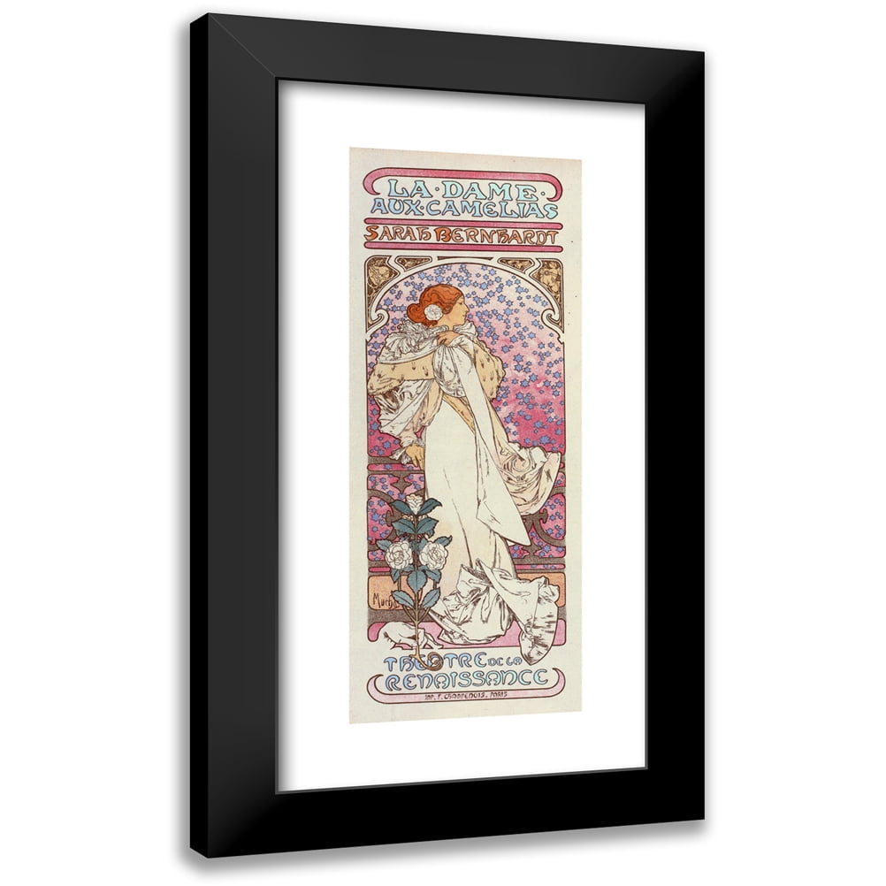 Alphonse Mucha 8x14 Black Modern Framed Museum Art Print Titled - La ...