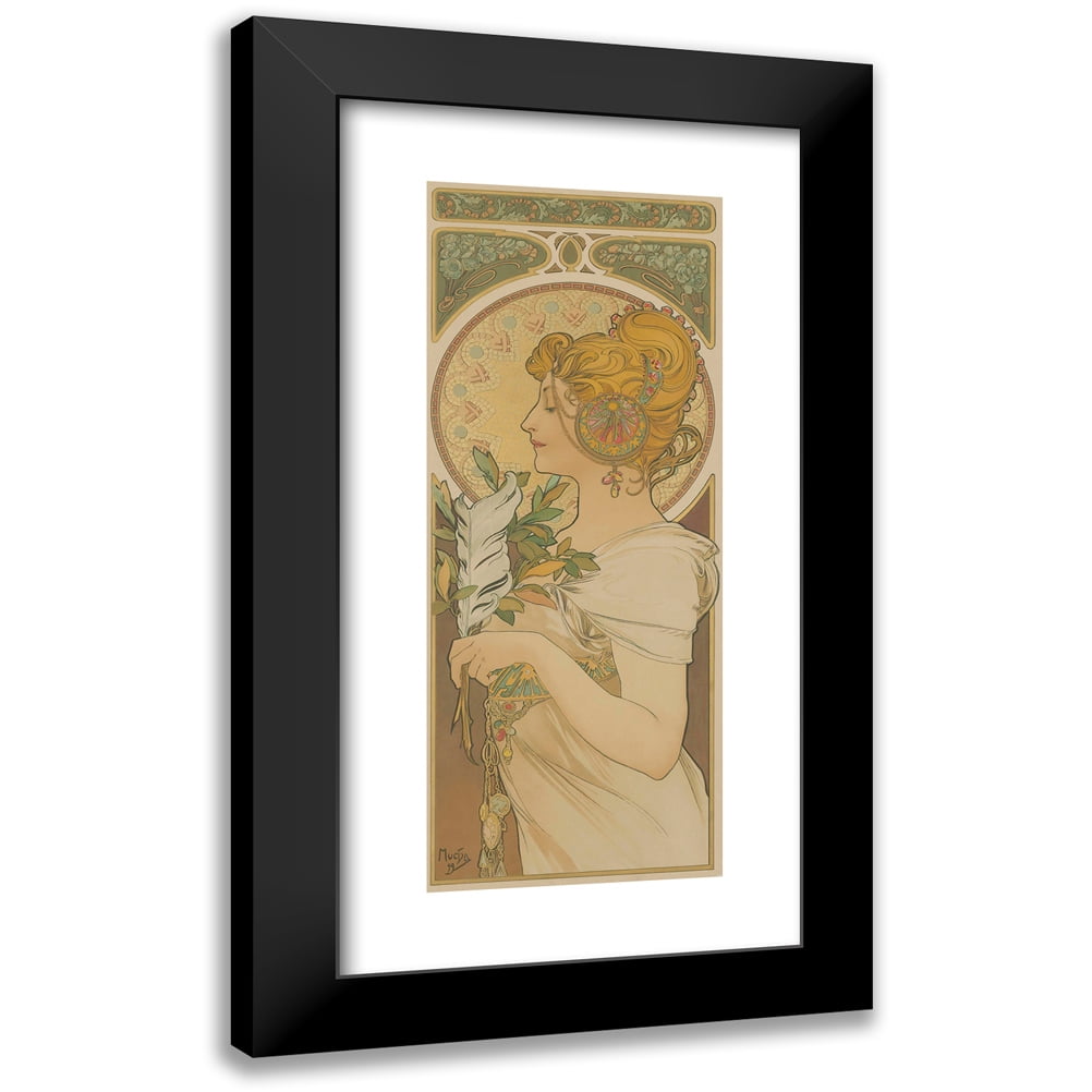 Alphonse Mucha 8x14 Black Modern Framed Museum Art Print Titled - La ...