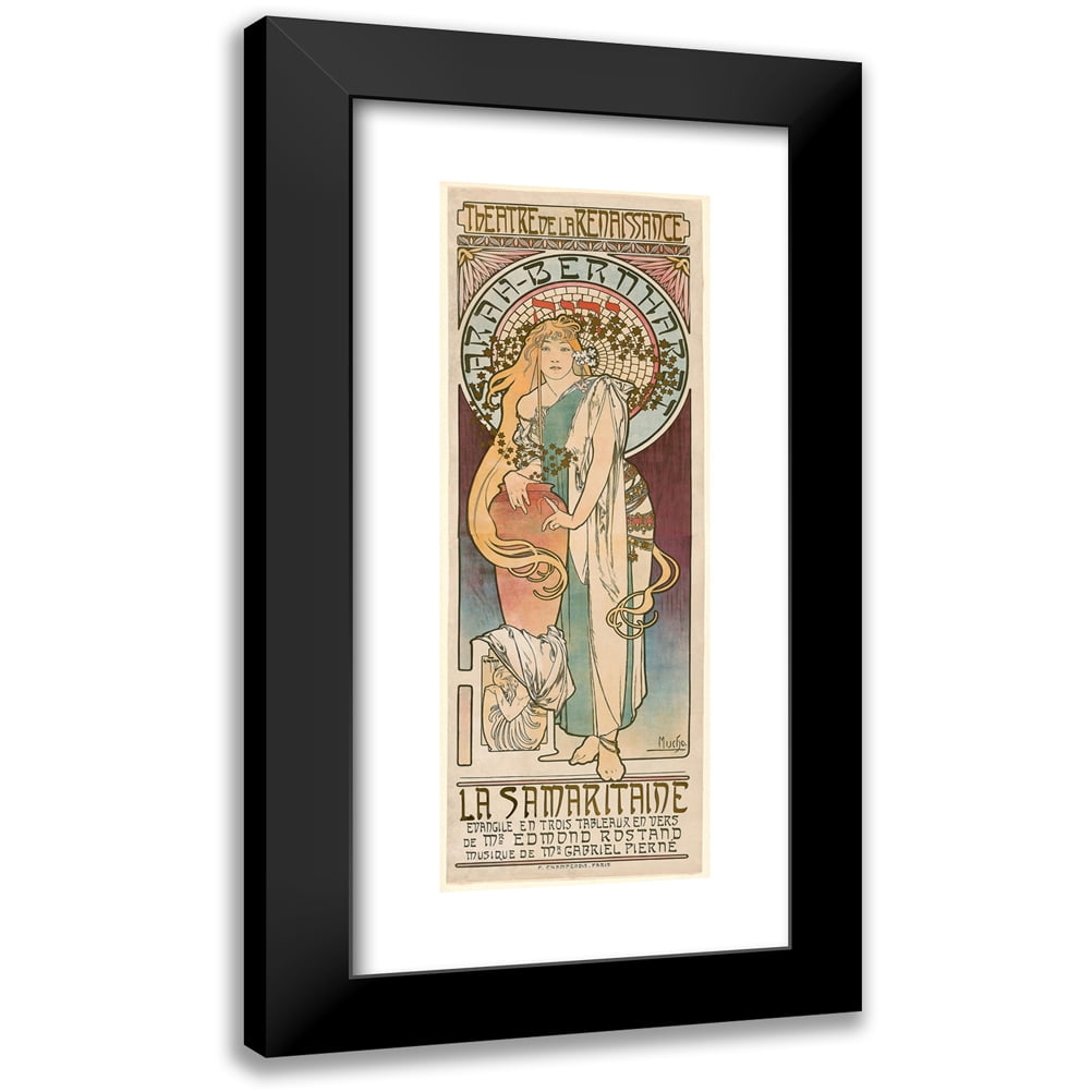 Alphonse Mucha 8x14 Black Modern Framed Museum Art Print Titled - La ...
