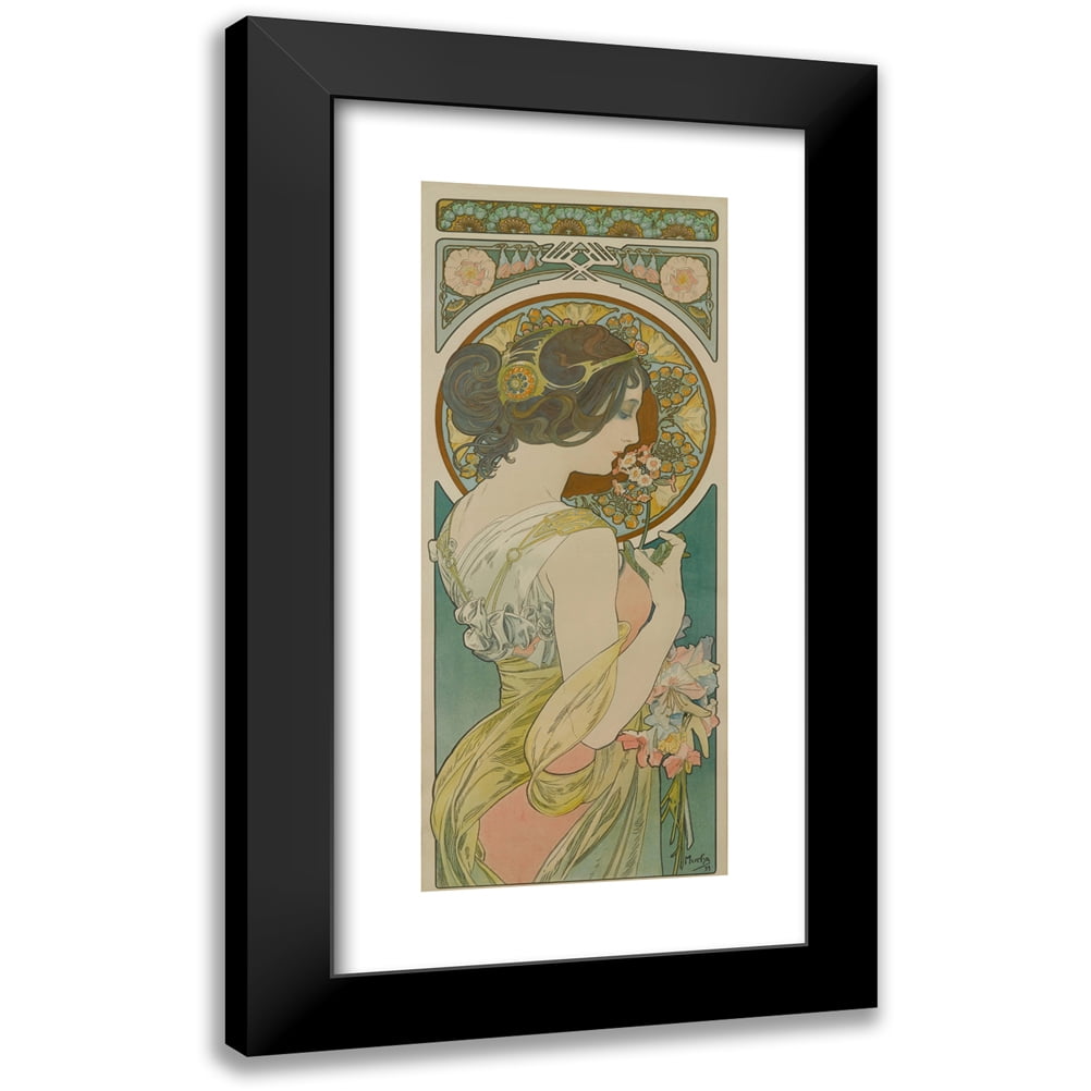 Alphonse Mucha 8x14 Black Modern Framed Museum Art Print Titled ...