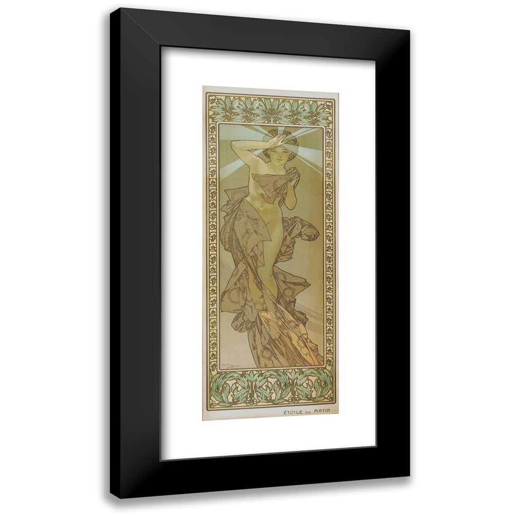 Alphonse Mucha 9x18 Black Modern Framed Museum Art Print Titled ...