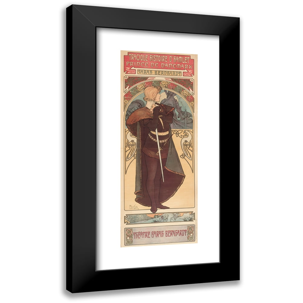 Alphonse Mucha 9x18 Black Modern Framed Museum Art Print Titled ...