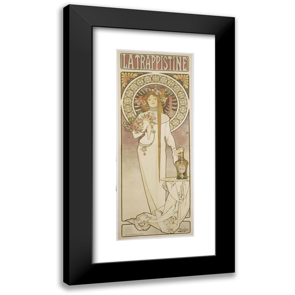 Alphonse Mucha 9x18 Black Modern Framed Museum Art Print Titled - La ...