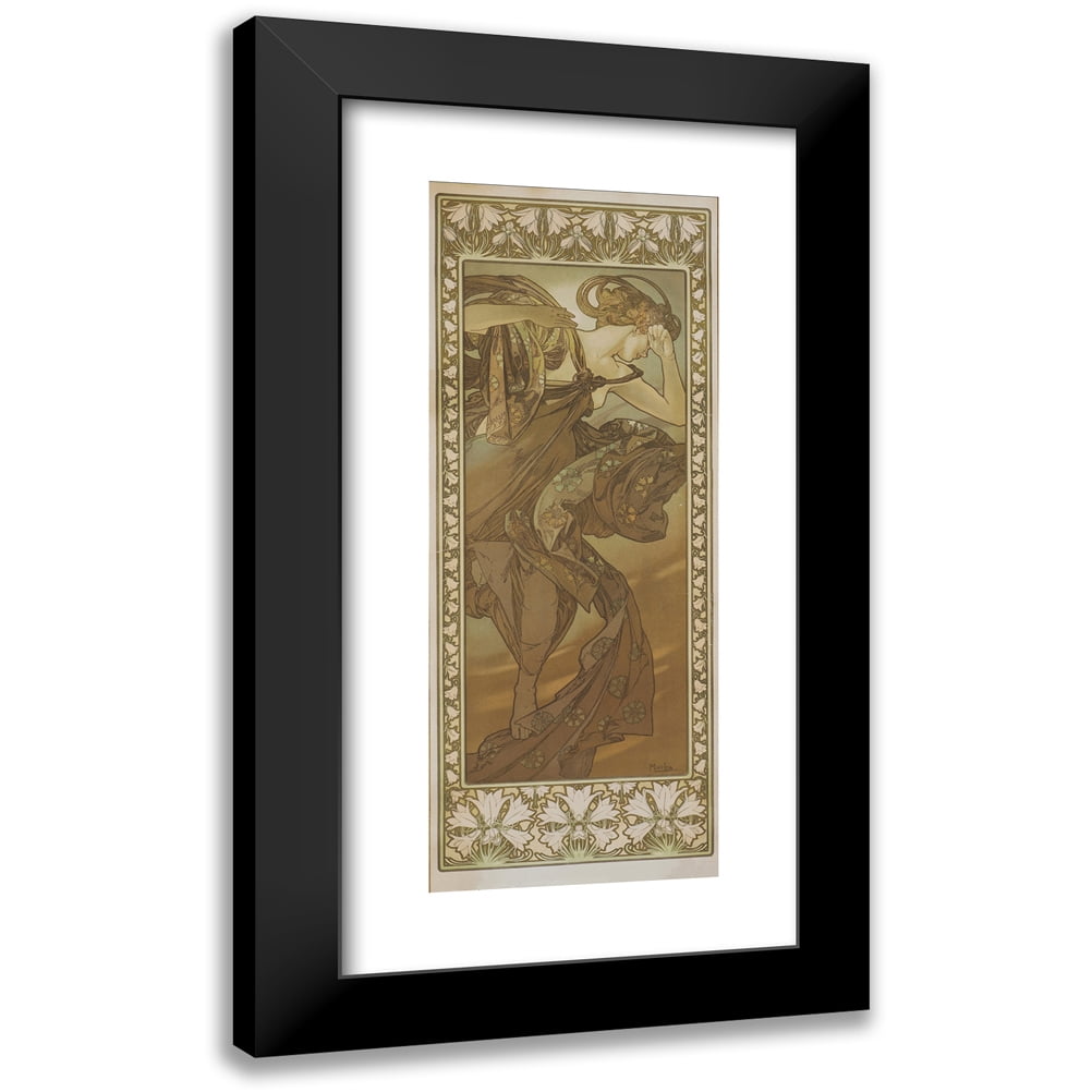 Alphonse Mucha 9x18 Black Modern Framed Museum Art Print Titled ...