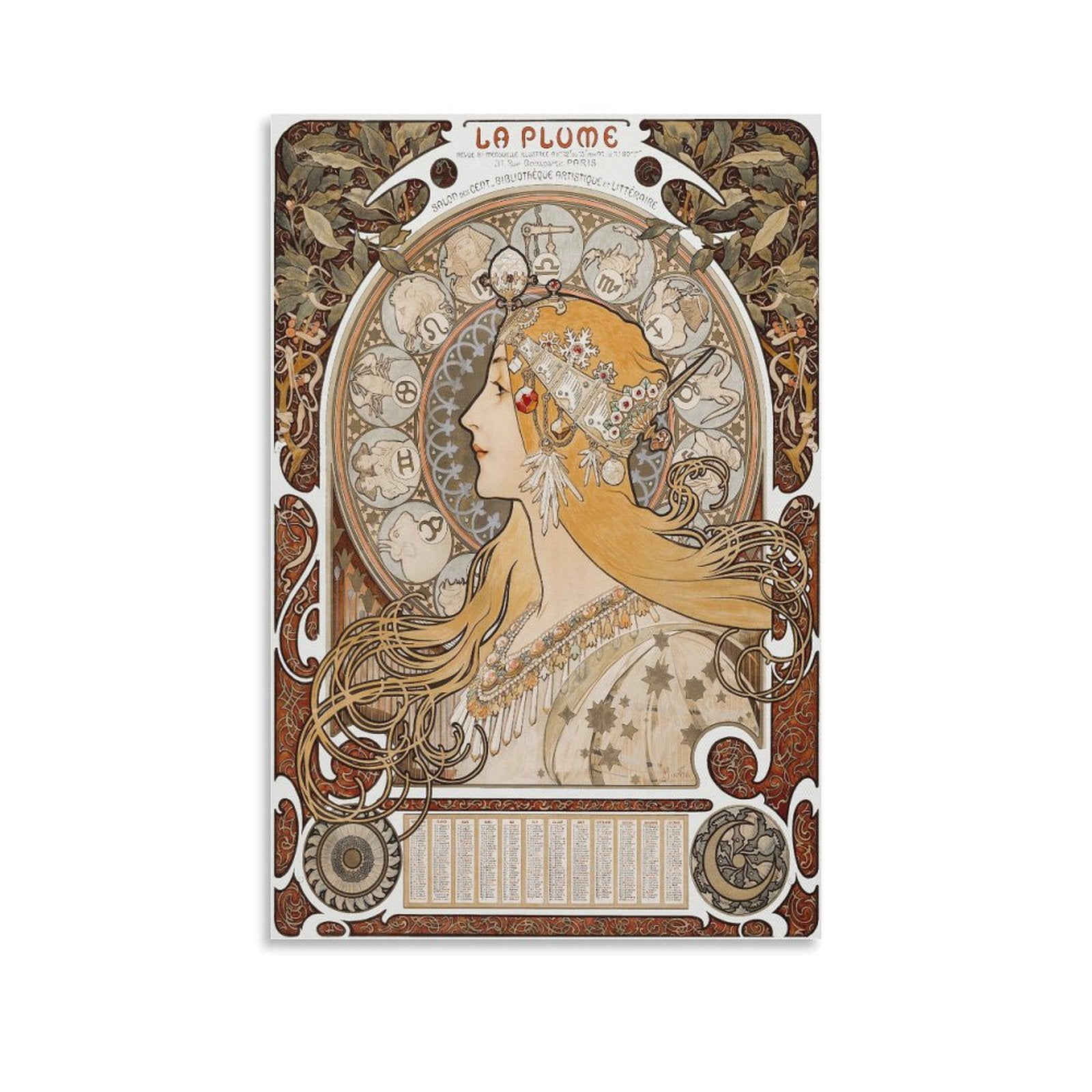 Alphonse Mucha Art Poster La Plume Print Poster Picture Print Wall Art ...