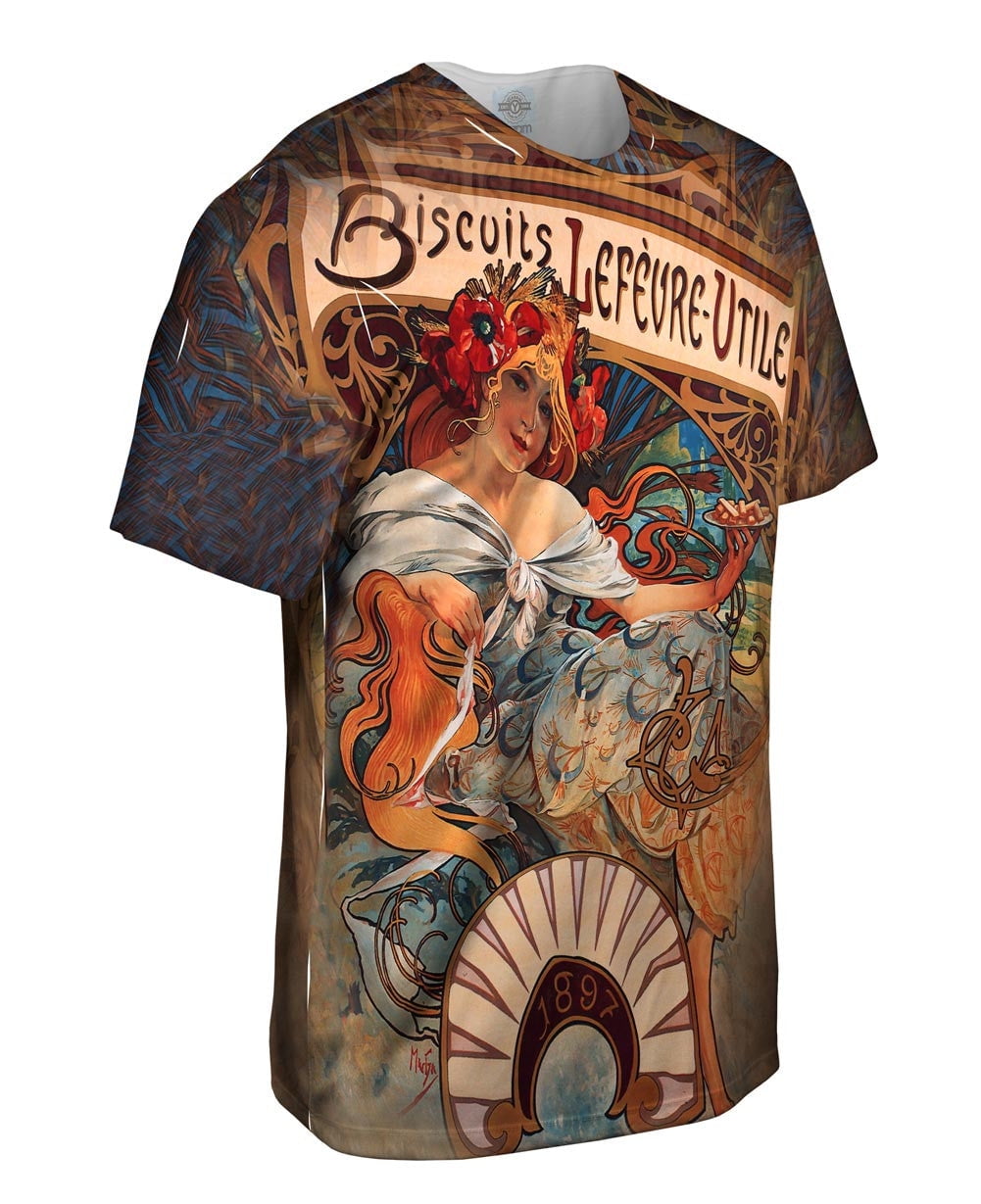 Alphonse Mucha - Biscuits Lefèvre-Utile 1896 Mens T-Shirt All Over ...