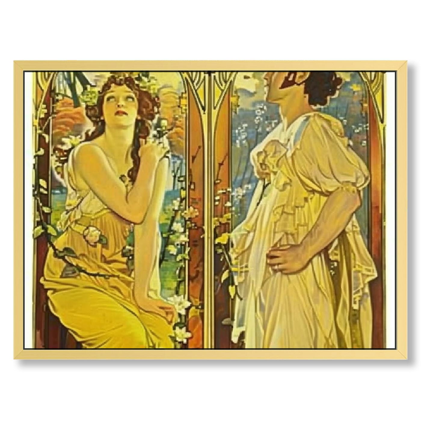 Alphonse Mucha Canvas Wall Art - Times of the Day Art Posters - Realism Artwork - Art Nouveau ...