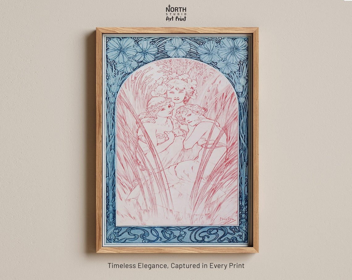 Alphonse Mucha Documents Decoratifs Art Nouveau Vintage Poster Unframed ...