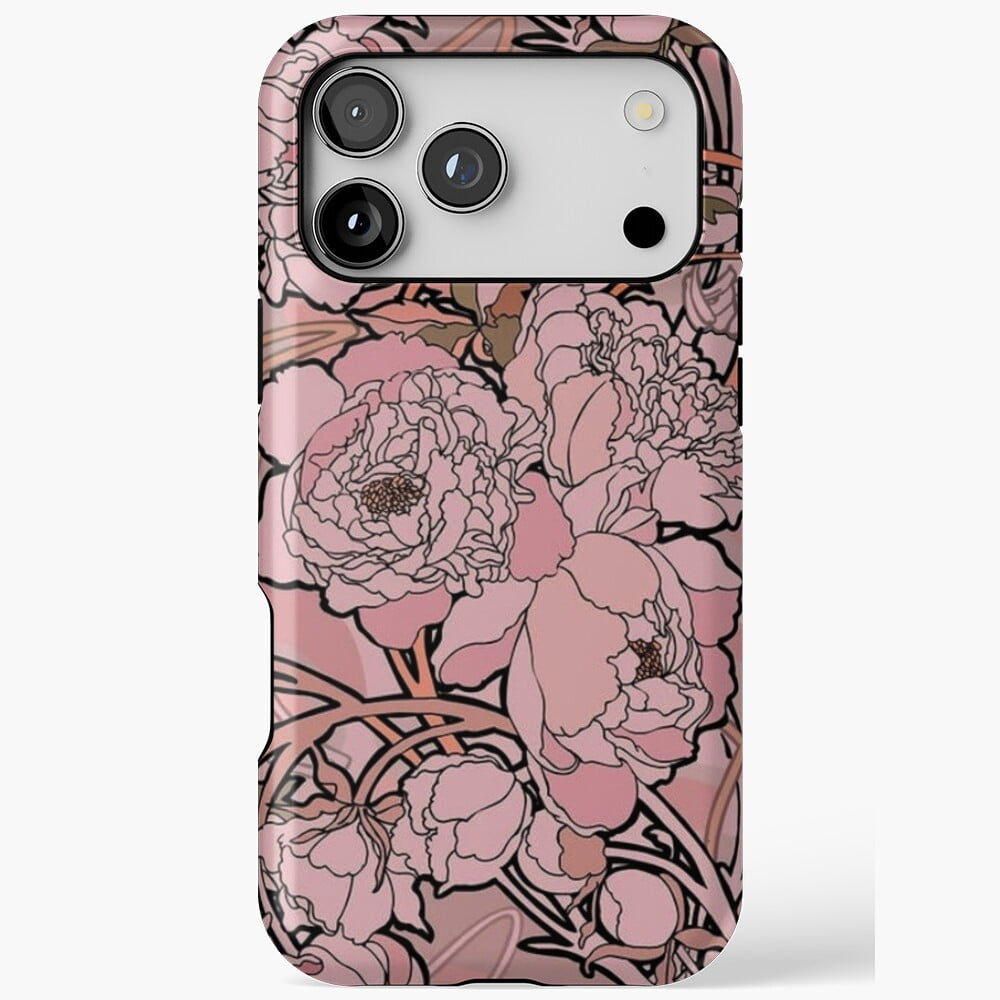 Alphonse Mucha Flowers Art Nouveau iPhone Case 17 16 15 14 13 12 11 Pro ...