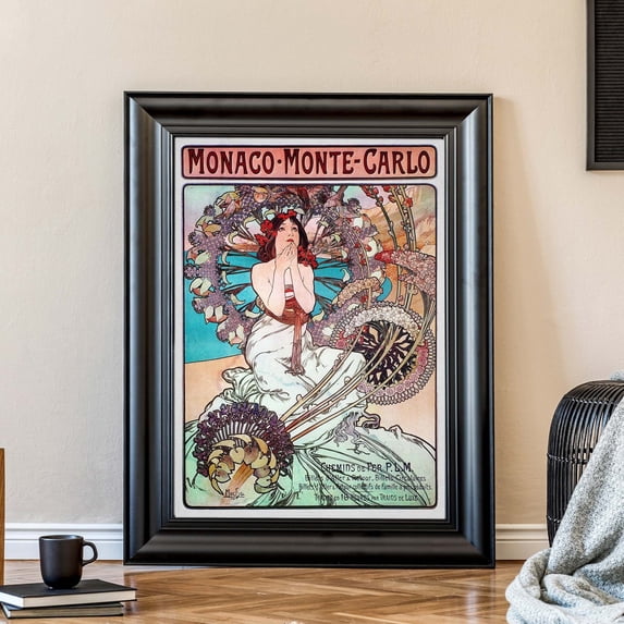 Alphonse Mucha Illustration Monaco Monte Carlo Ad Art Nouveau Wall ...
