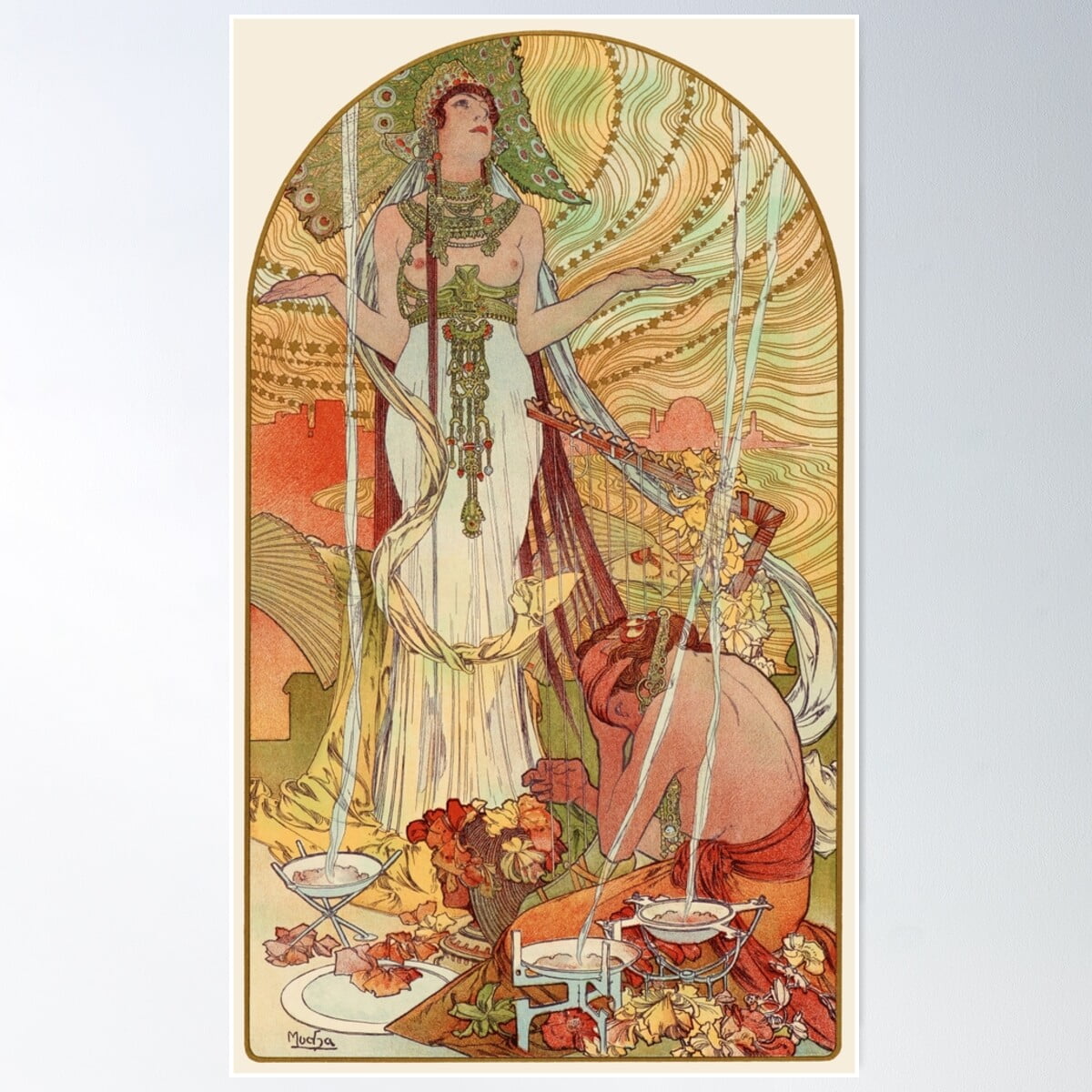 Alphonse Mucha - Incantation (Salammbo), 1897 Poster Wall Art, Modern ...