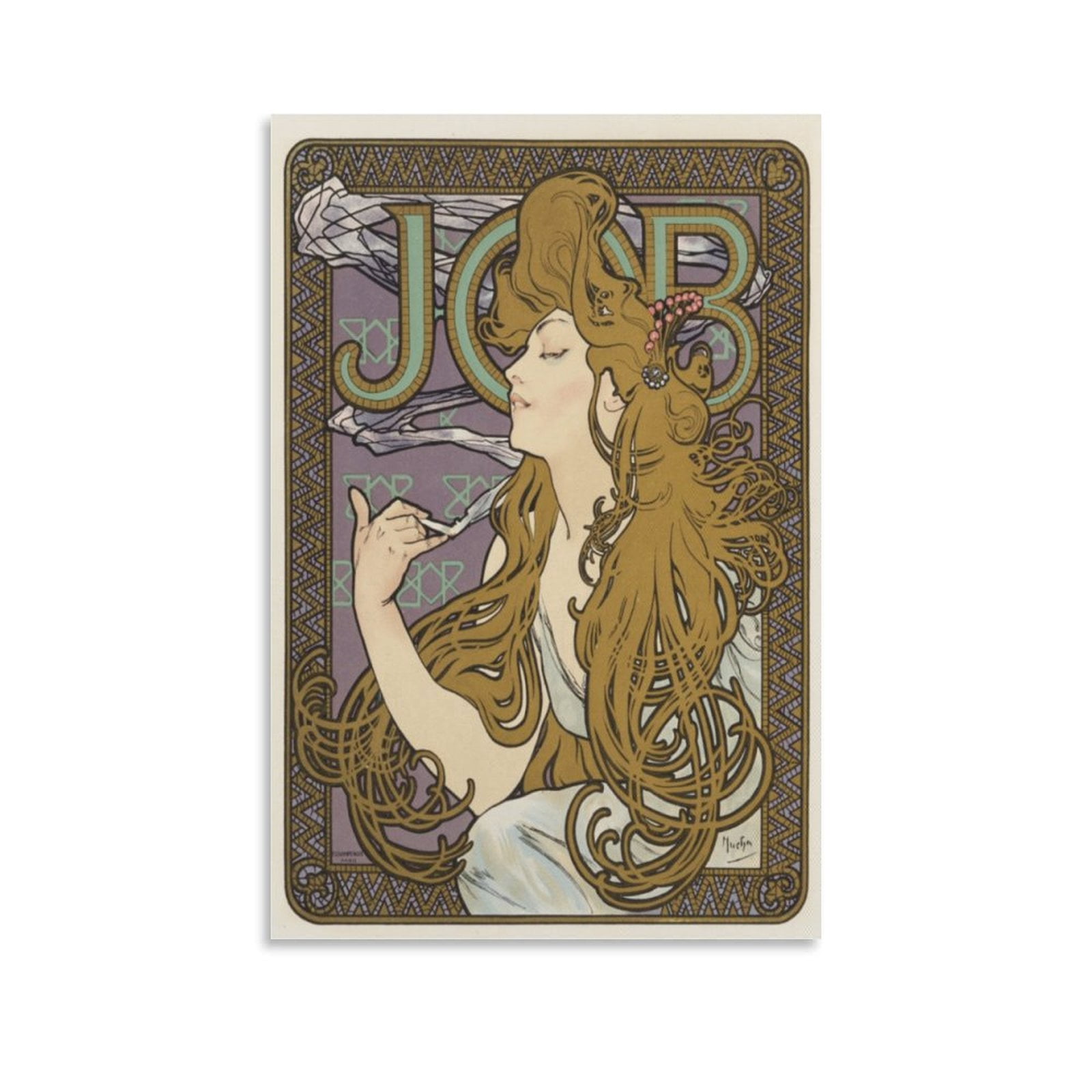 Alphonse Mucha JOB Art Poster Canvas Painting Decor Wall Print Photo ...