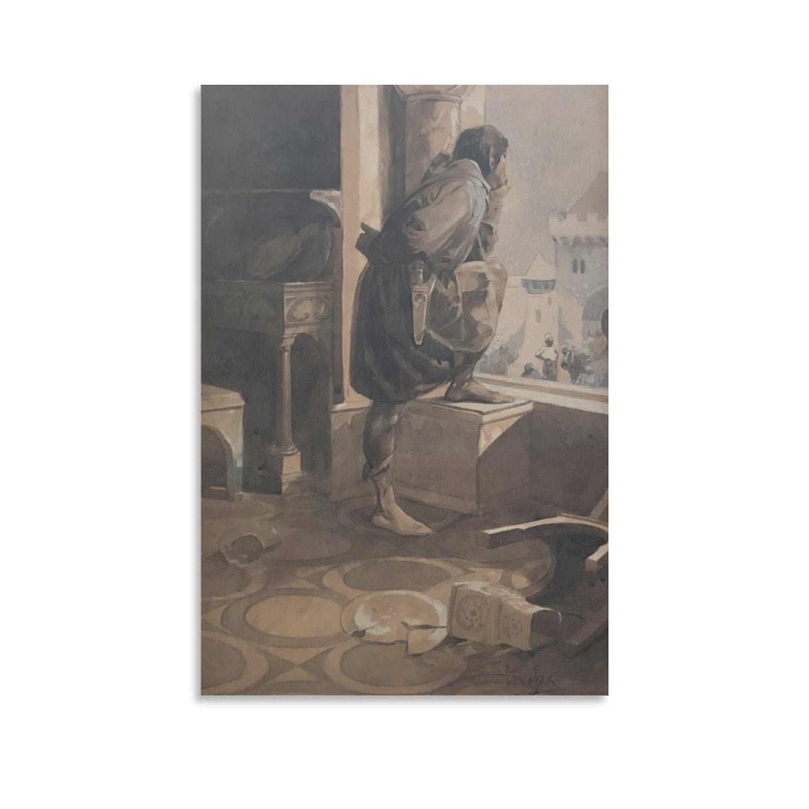 Alphonse Mucha Medieval Thoughts Canvas Wall Art Poster Decorative ...
