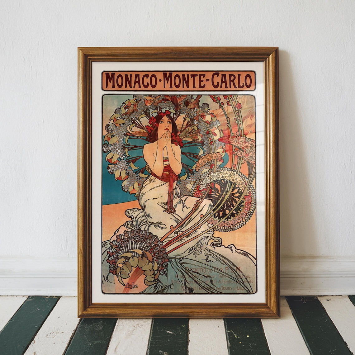 Alphonse Mucha Monte Carlo Travel Nouveau Vintage French Fine Art ...