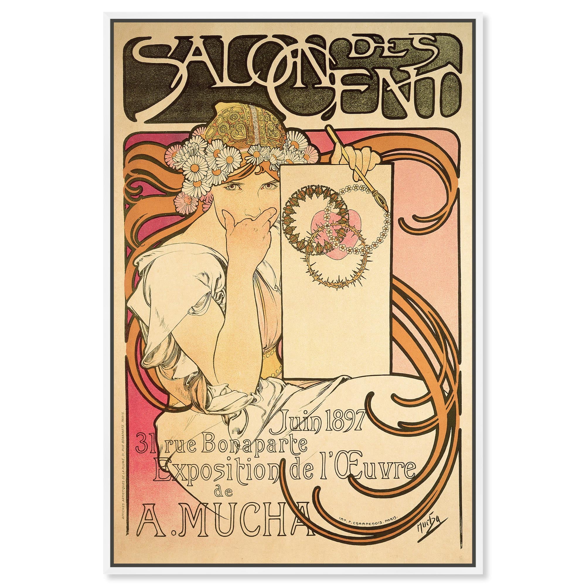 Alphonse Mucha - Poster Salon des Cents Canvas Nouveau Art Prints by ...