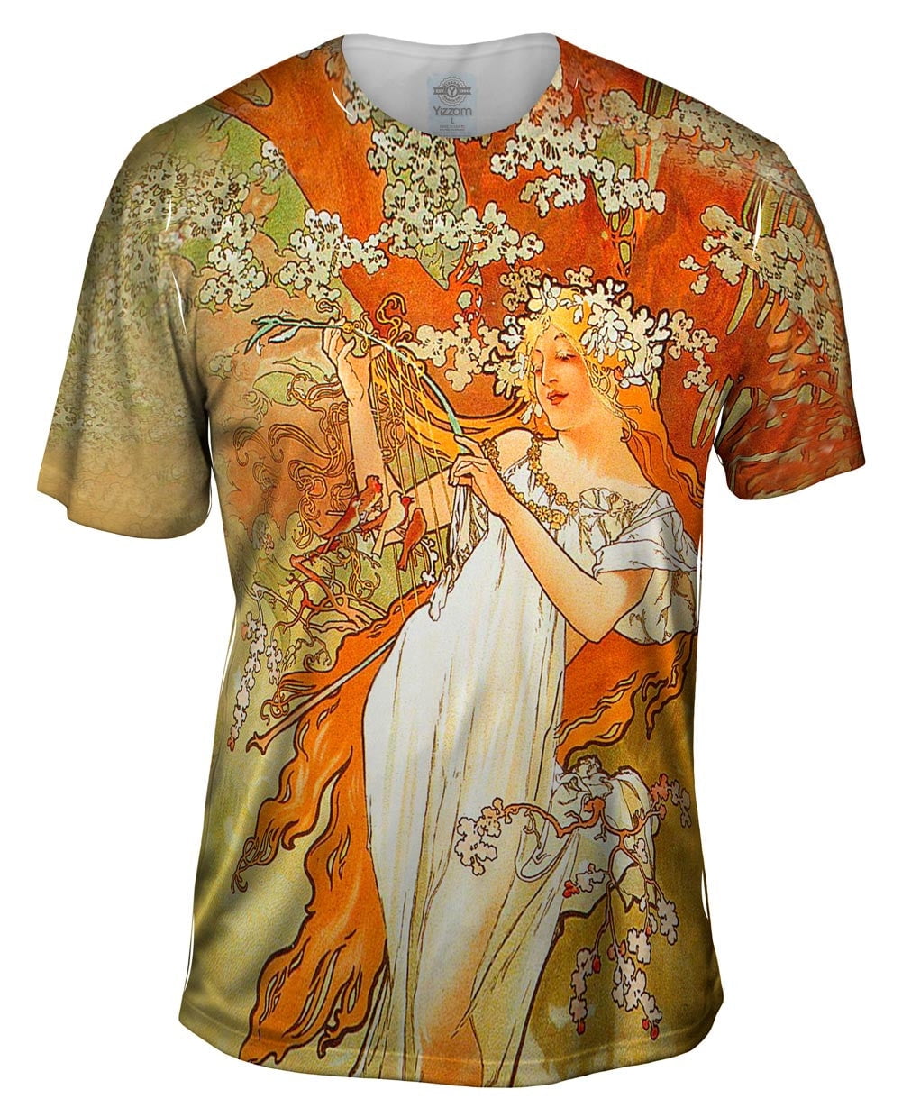 Alphonse Mucha - Spring 1896 Mens T-Shirt All Over Print - Walmart.com