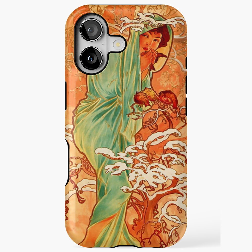 Alphonse Mucha Winter Season Elegant Art Nouveau iPhone Case 17 to 11 ...
