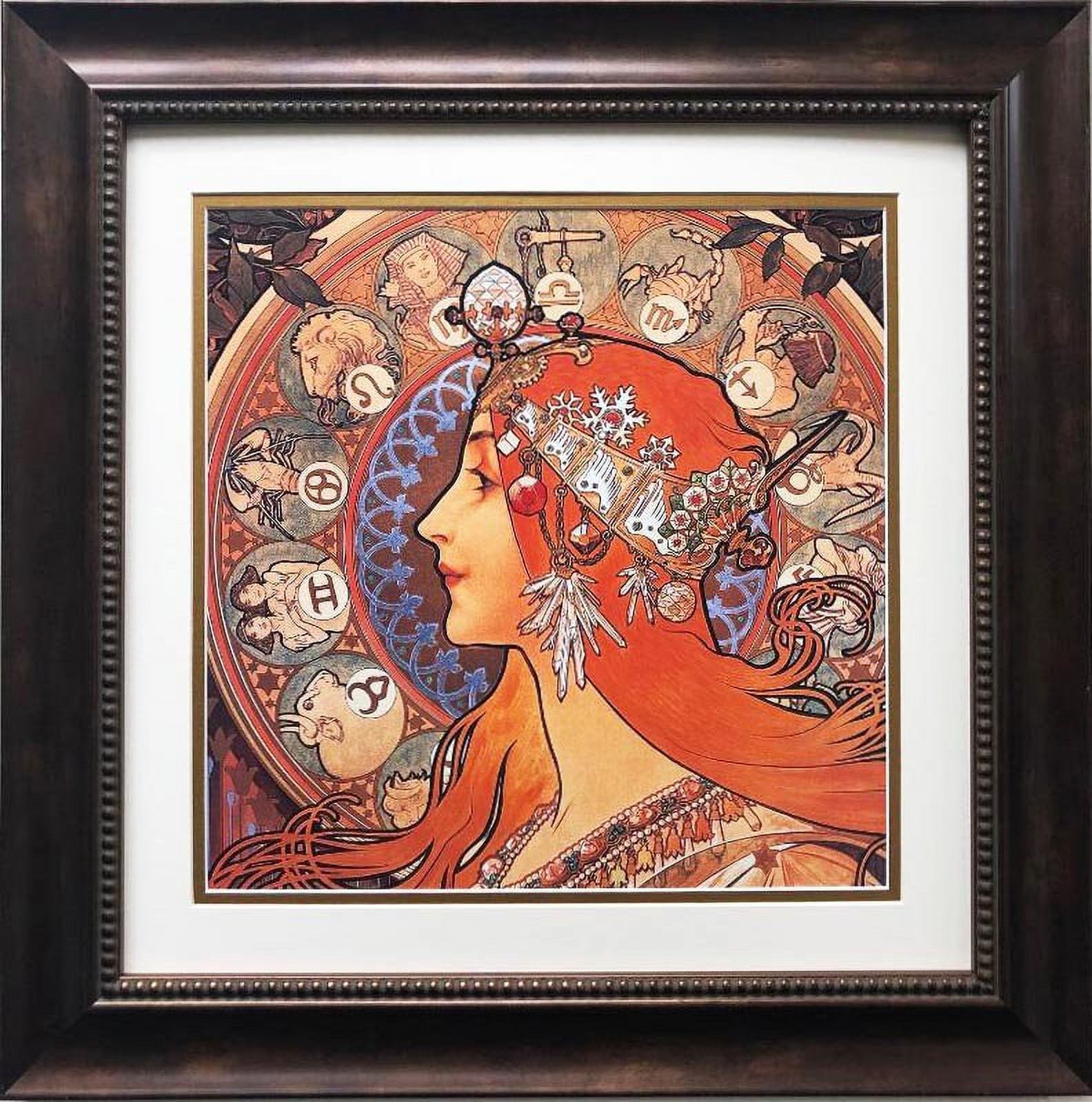 Alphonse Mucha "Zodiac" 1896(detail) FRAMED ART Generic - Walmart.com