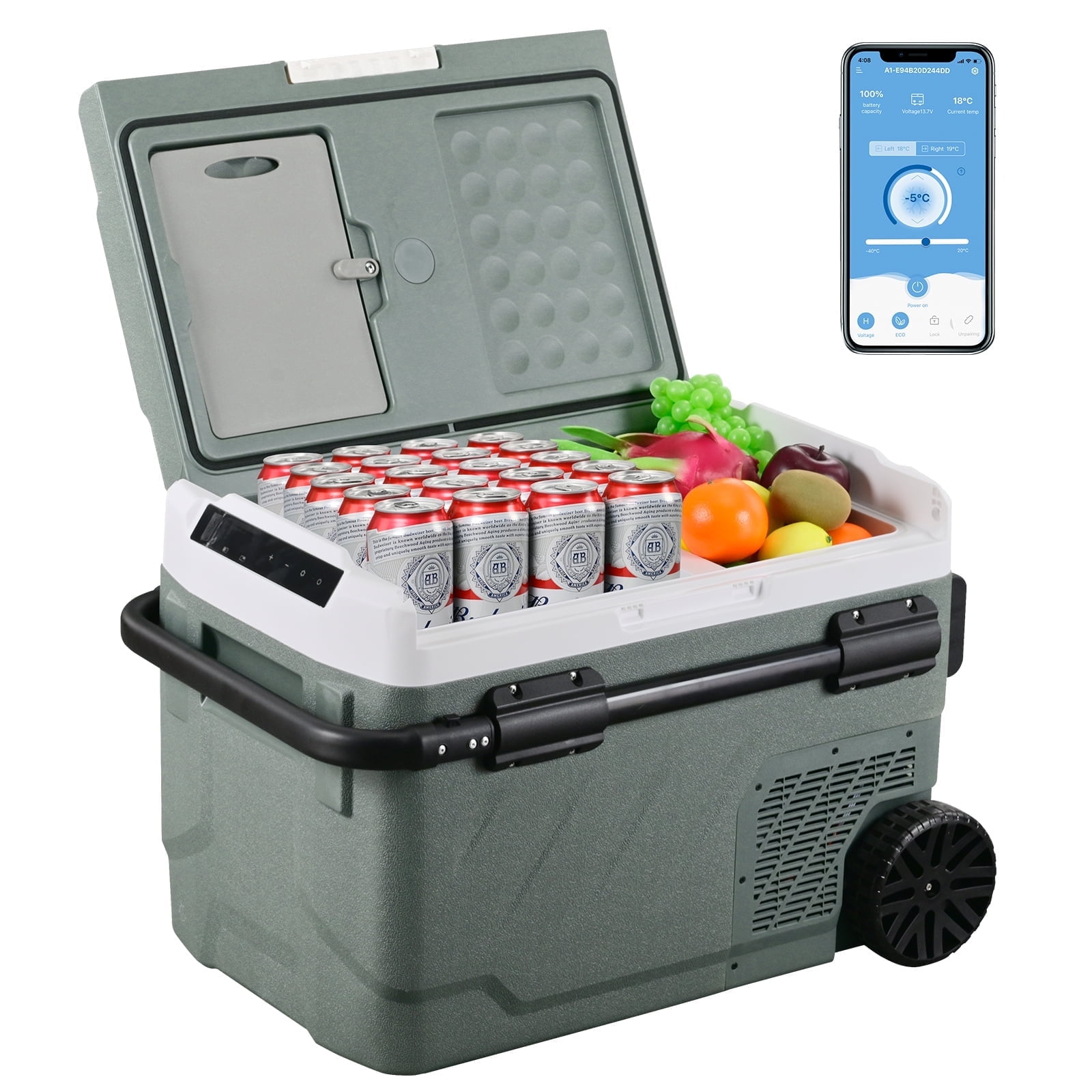 Alpicool 42 Quart Portable Car Refrigerator, 12v Dual Zone Fridge for ...