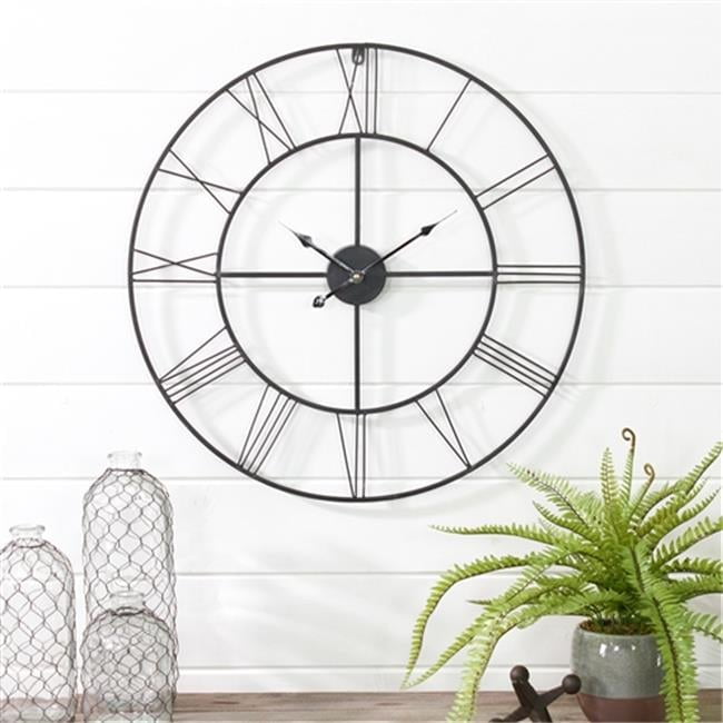 Alpin Round Metal Wall Clock, Gray - Walmart.com