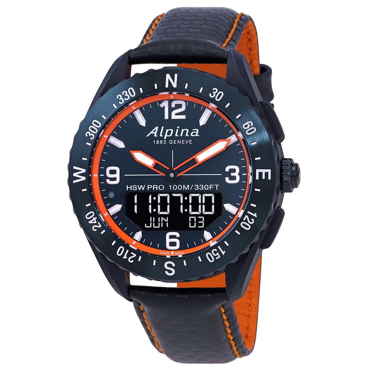 Alpina Alpiner X Alarm Quartz Analog-Digital Blue Dial Men's Smart ...