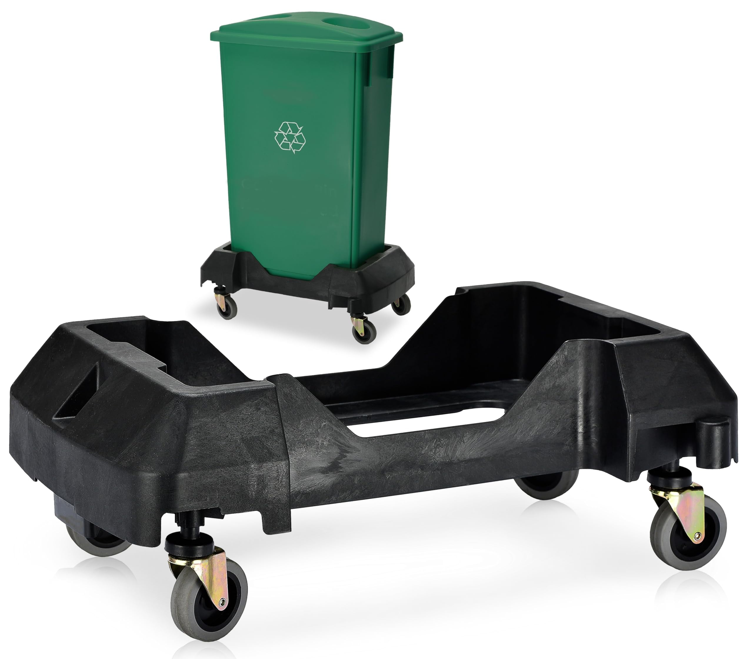 Alpine 16/23 Gallon Slim Trash Can Dolly - 4 Wheels Rectangular Plastic ...