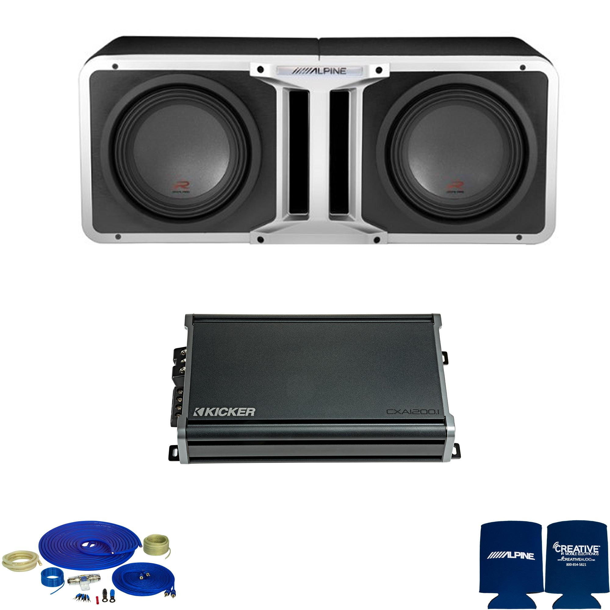 Alpine 2-R-SB12V Pre-Loaded R-Series 12-inch Sub Enclosures, with ...