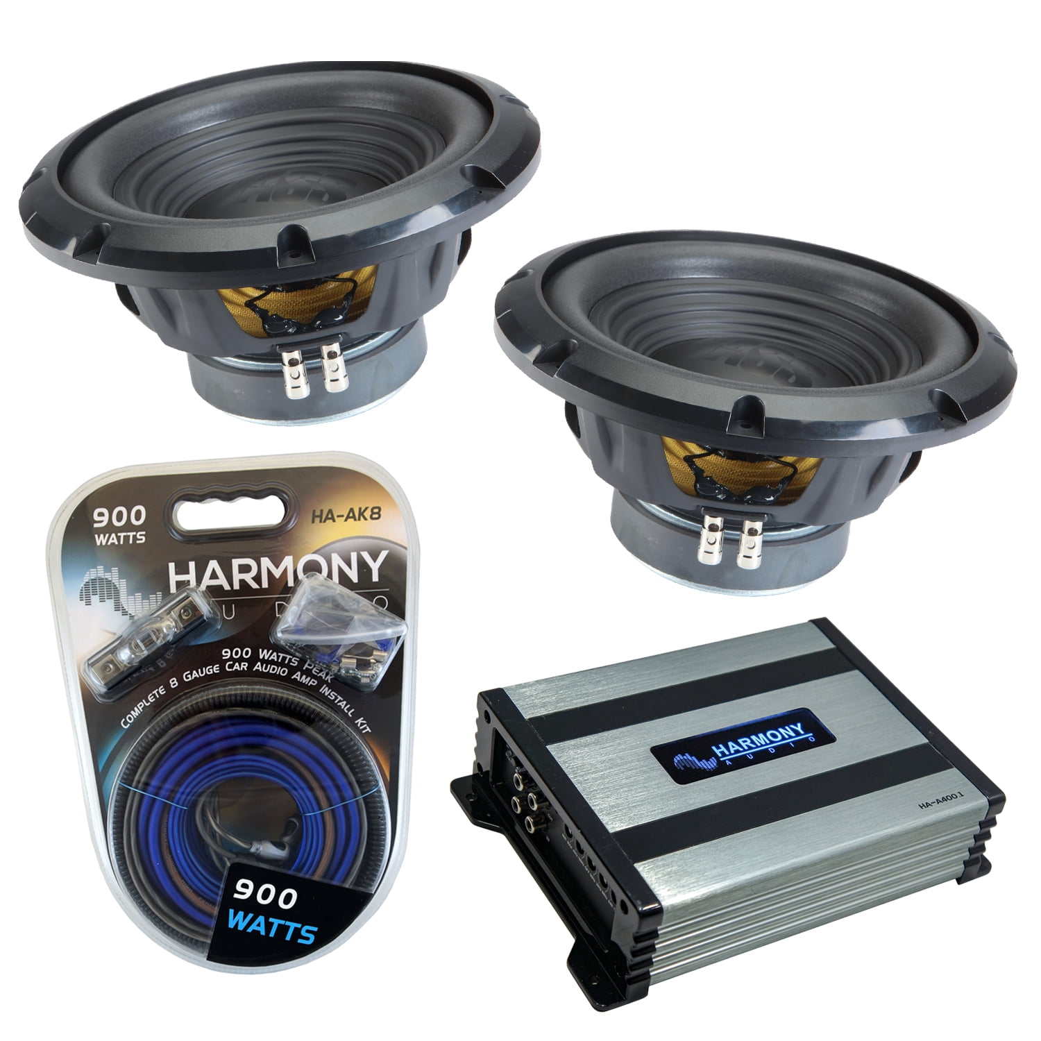 Alpine (2) W10S4 Car Audio BassLine Sub 500W 10" Subwoofer & HA-A400.1 ...