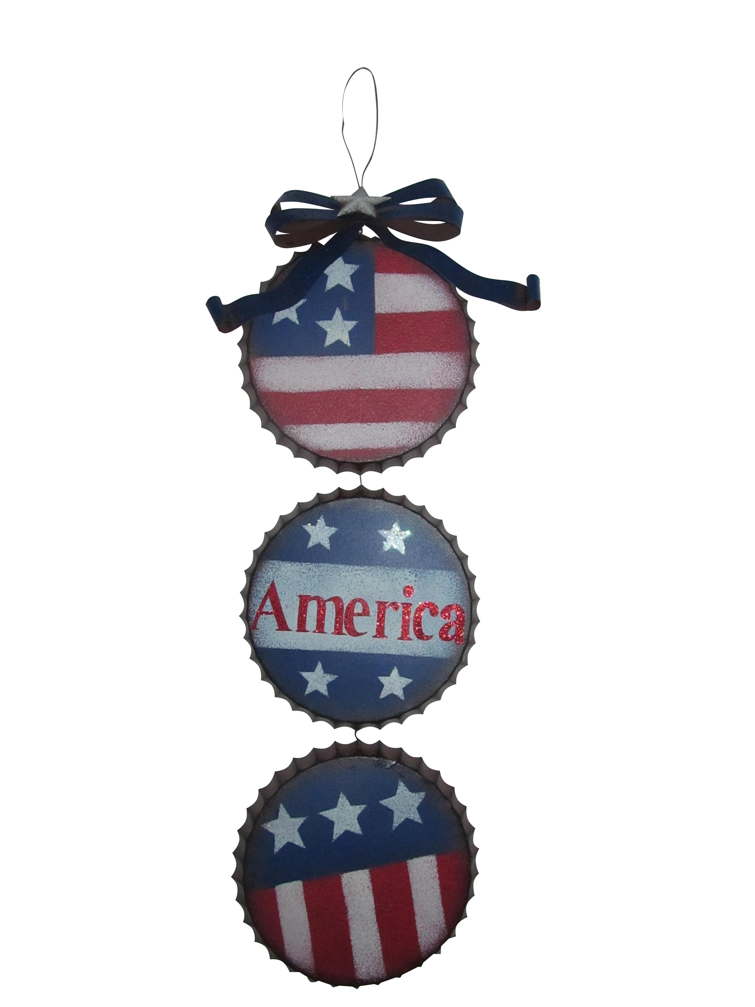 Alpine 3 Bottle Cap Americana Metal Wall Decor, 20 Inch Tall - Walmart.com