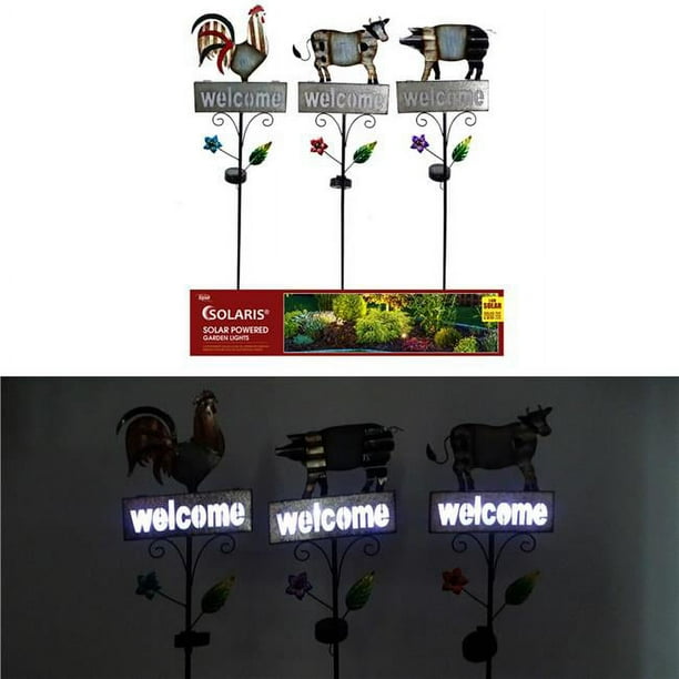 Alpine 37 in. Solaris Welcome Farm Animal Outdoor Garden Stake ...