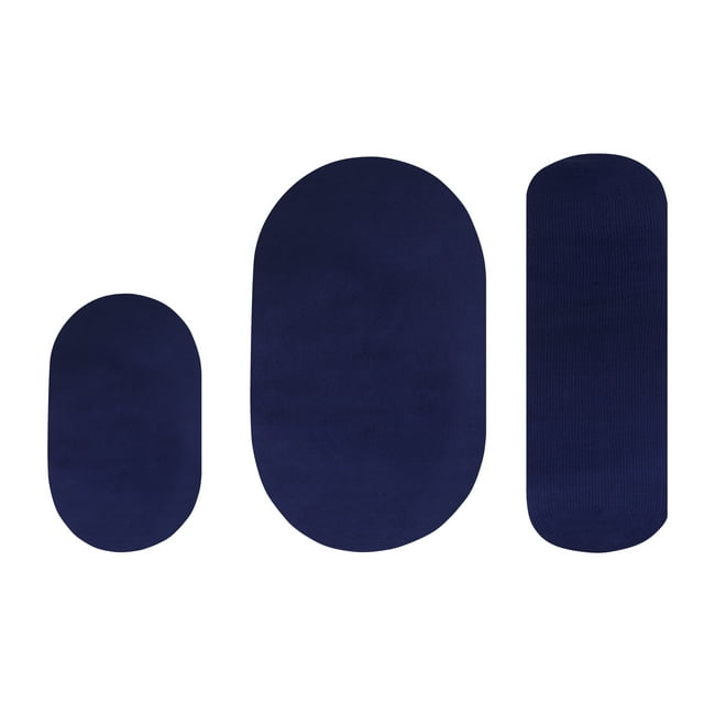 Better Trends Alpine 100% Polypropylene 3 Piece Braided Rug Set - Navy ...