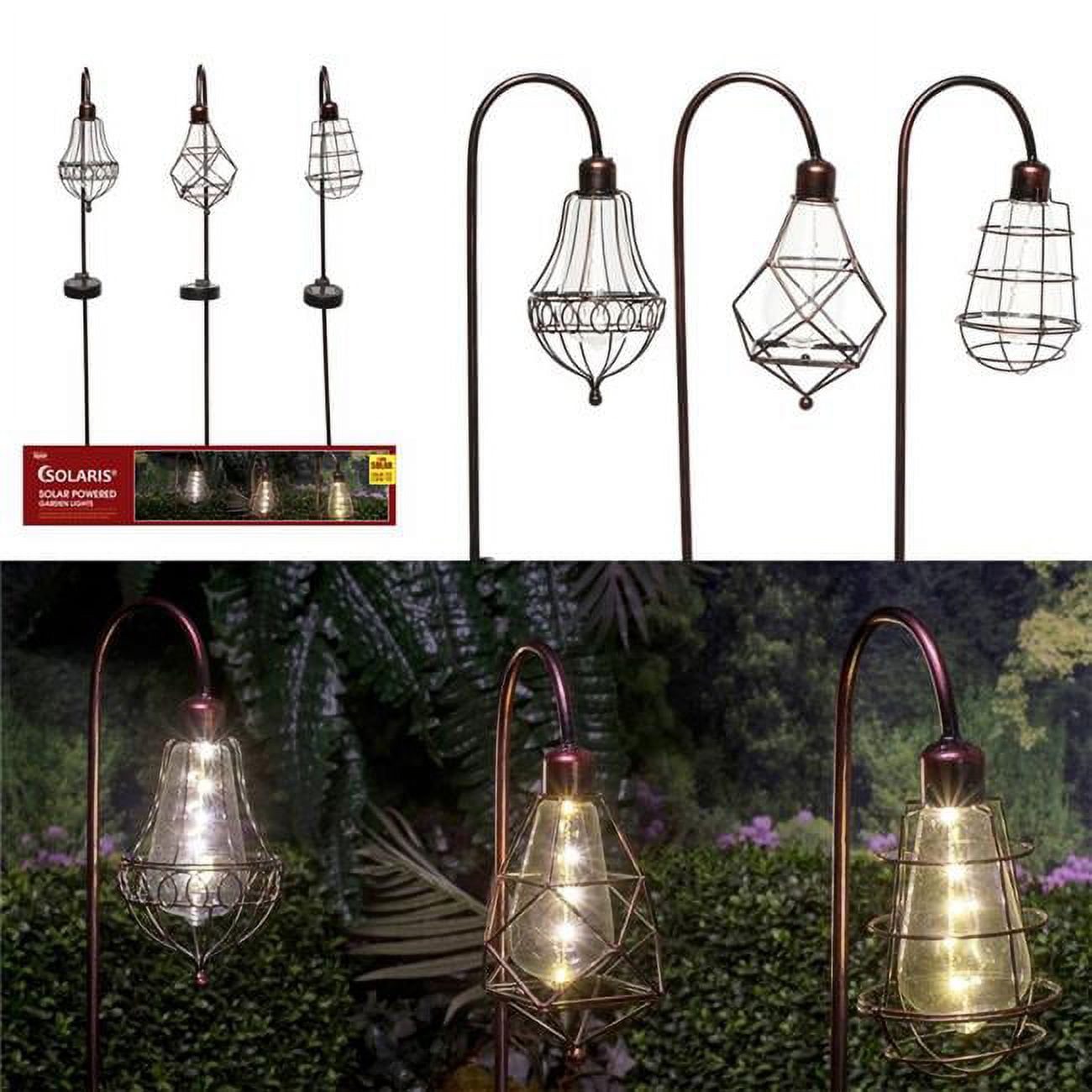 Alpine 8048323 33 in. Solalris Glass & Iron Edison Bulb Solar Garden ...