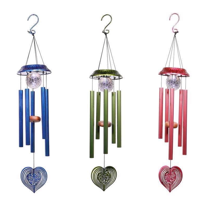 Alpine 8082782 35 in. Assorted Color Glass & Metal Wind Chime, Pack of 6 - Walmart.com