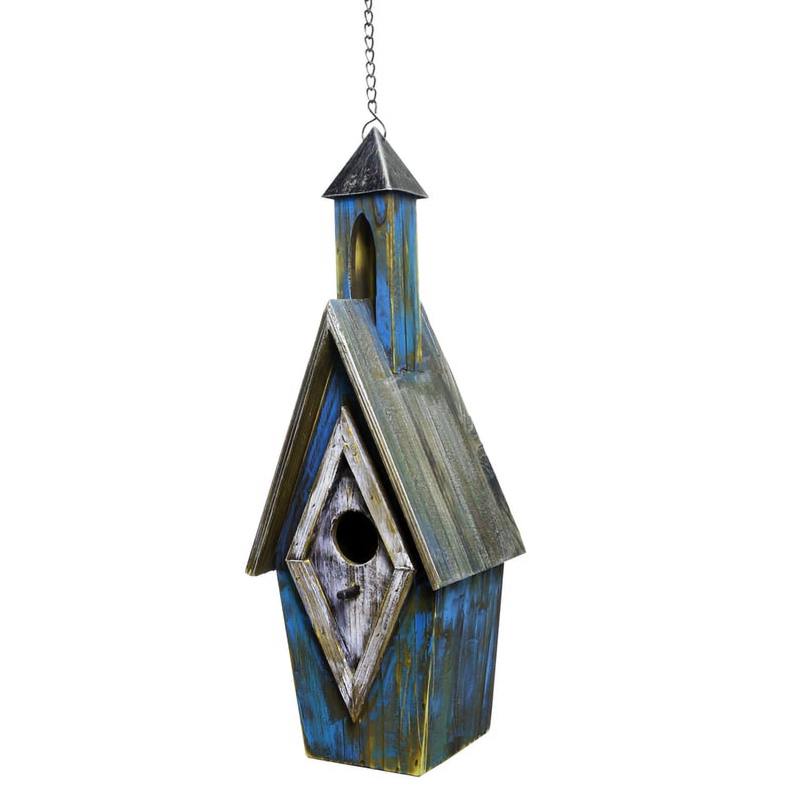 Alpine 8892762 20 in. Wood Bird House, Blue - Walmart.com