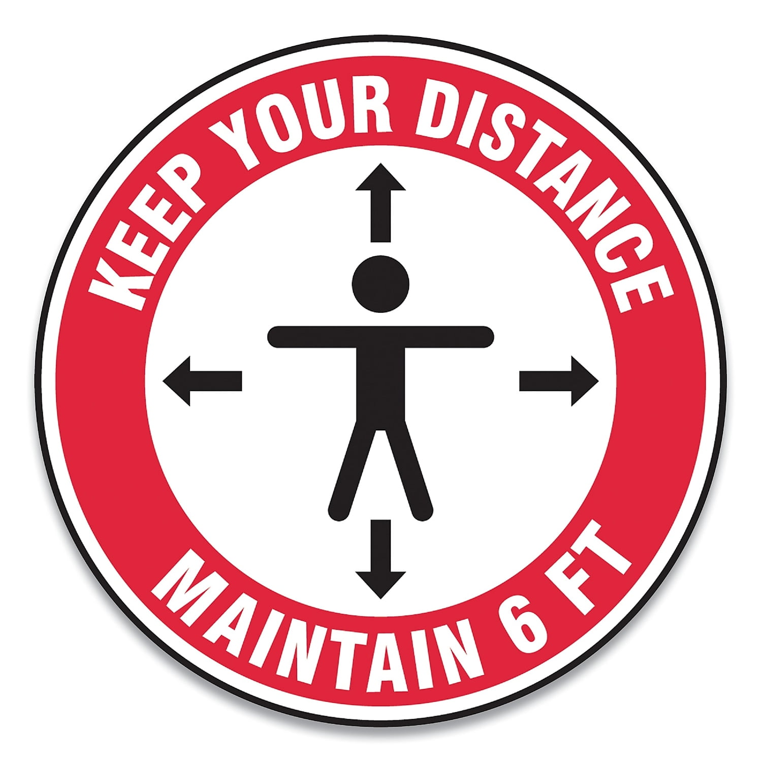 Alpine Accuform Slip-Gard Social Distance Floor Signs 17" Circle "Keep ...