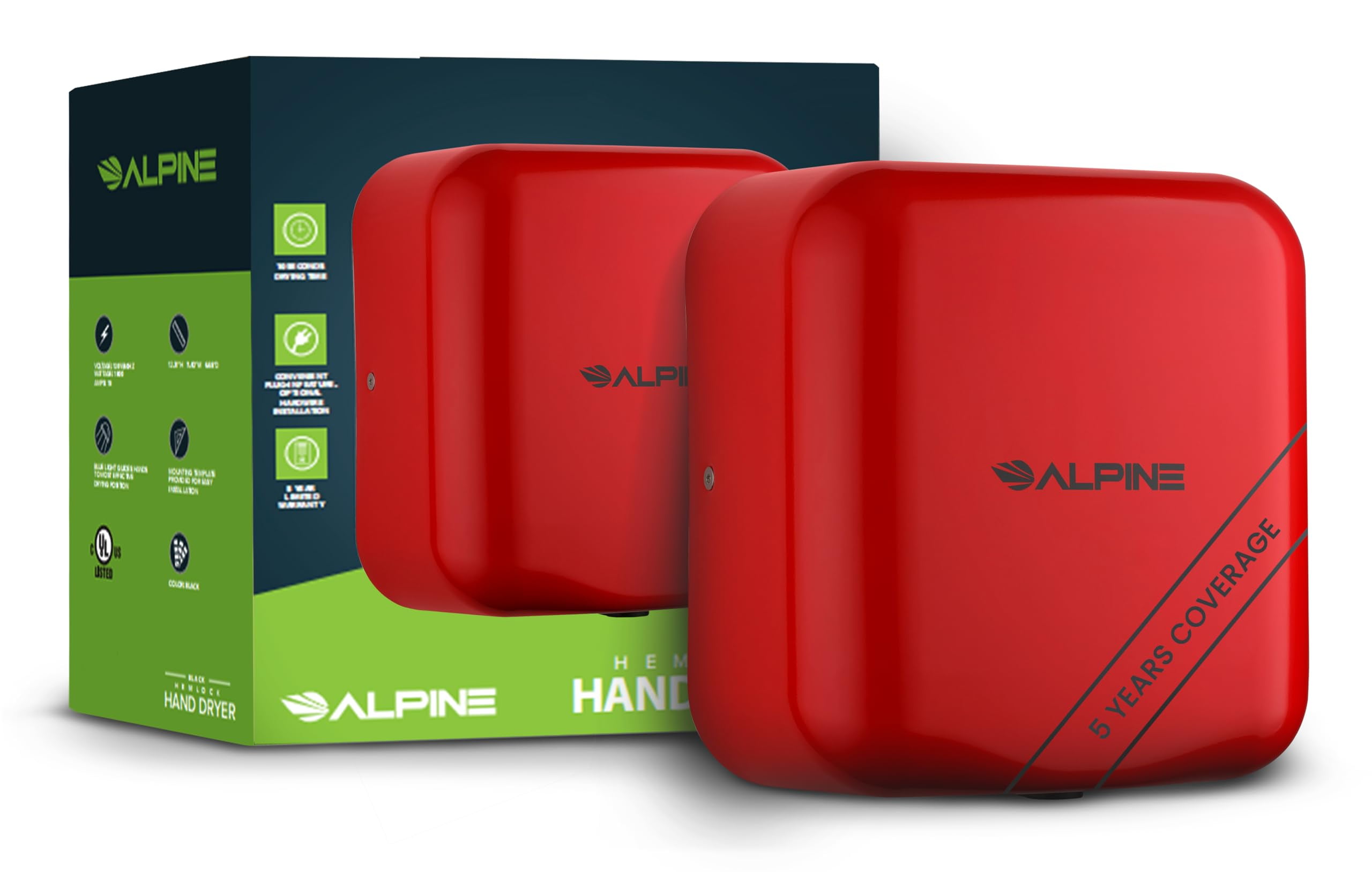 Alpine Automatic Hand Dryers for Bathrooms Commercial High Speed 110 ...
