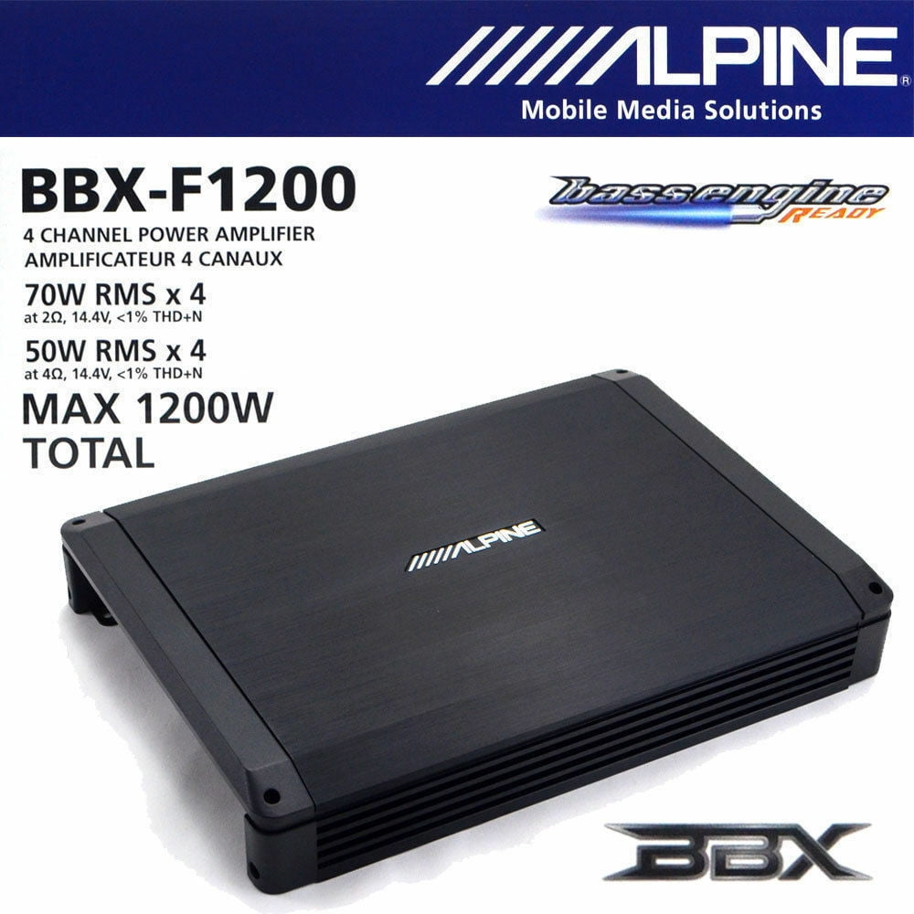 Alpine BBX-F1200 Car Audio Amplifier, 4-Channel Full Range, 70W x 4 @ 2 ohm, 50W x4 - Walmart.com