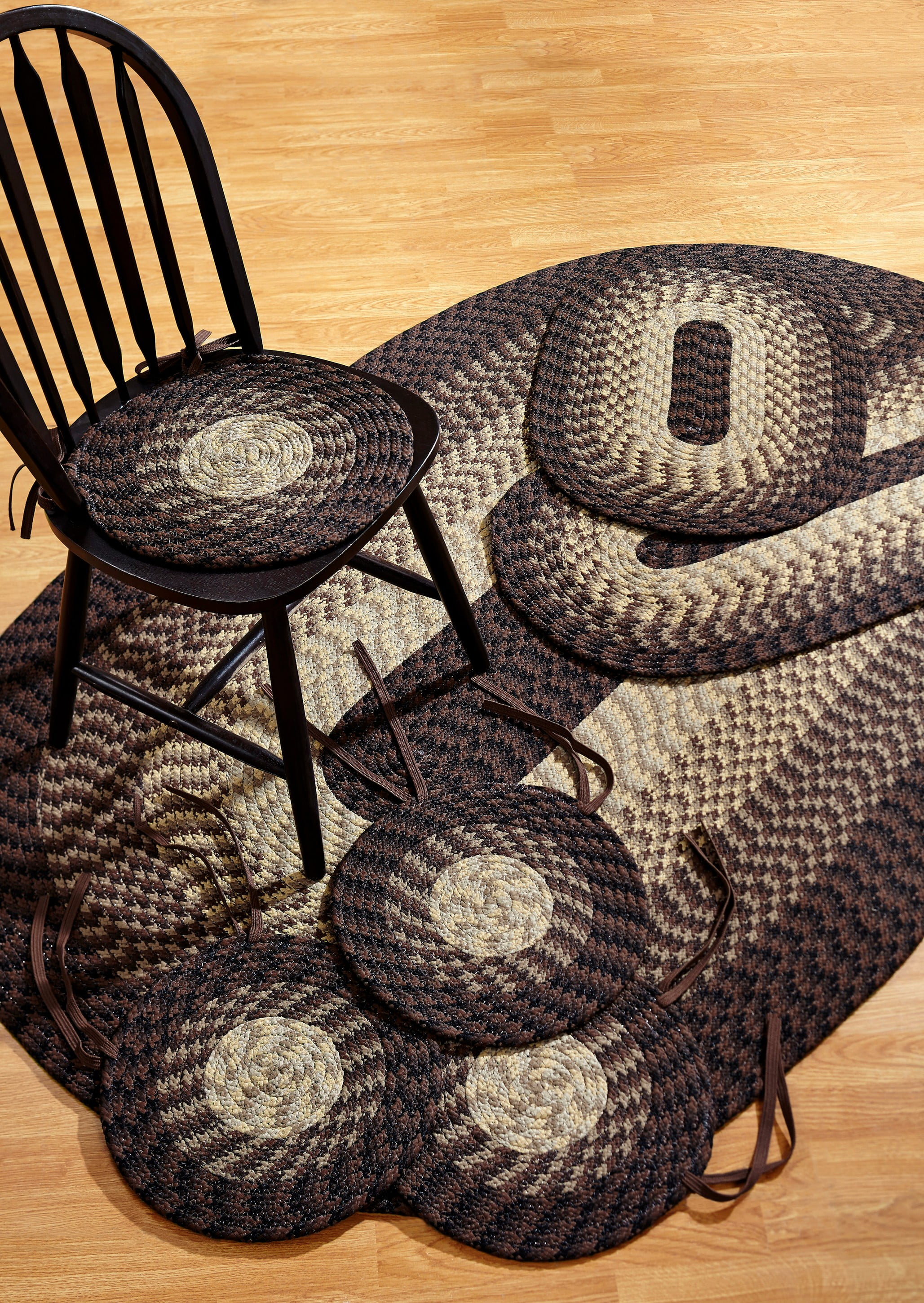 Better Trends 7-Piece Braided Rug Set, 100% Polypropylene Indoor Area ...