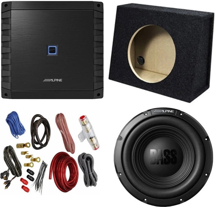 Alpine Bundle Compatible with Universal Vehicles W10S4 Single 10 ...