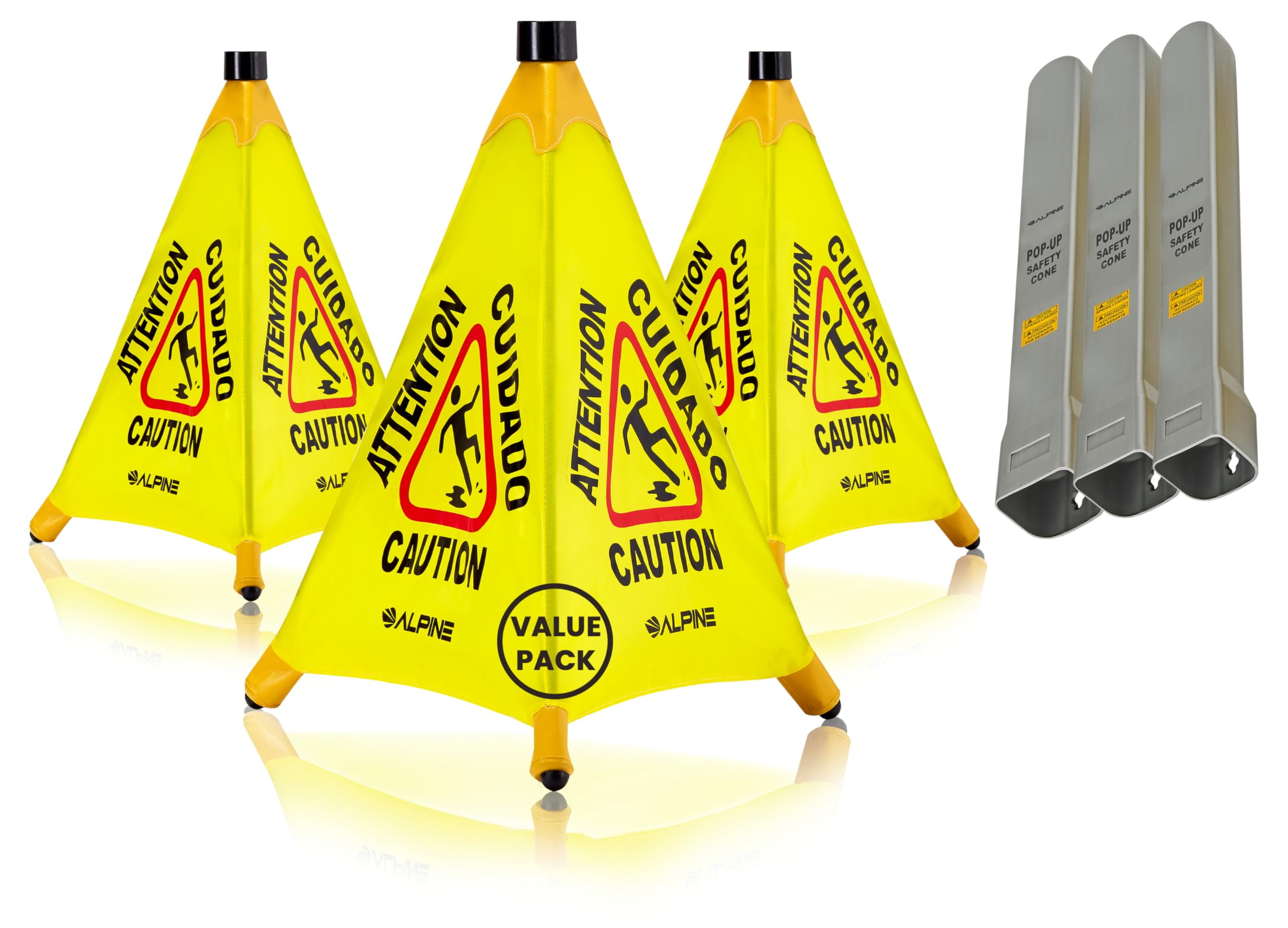 Alpine Caution Wet Floor Sign 3 Pack - Pop Up Slippery When Wet Sign ...