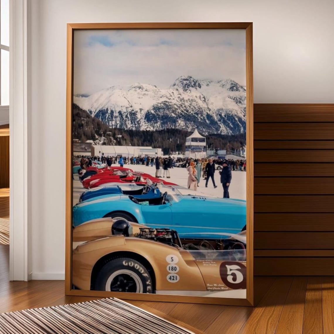 Alpine Classic Car Show Poster Vintage Cars Snowy Mountains Poster ...