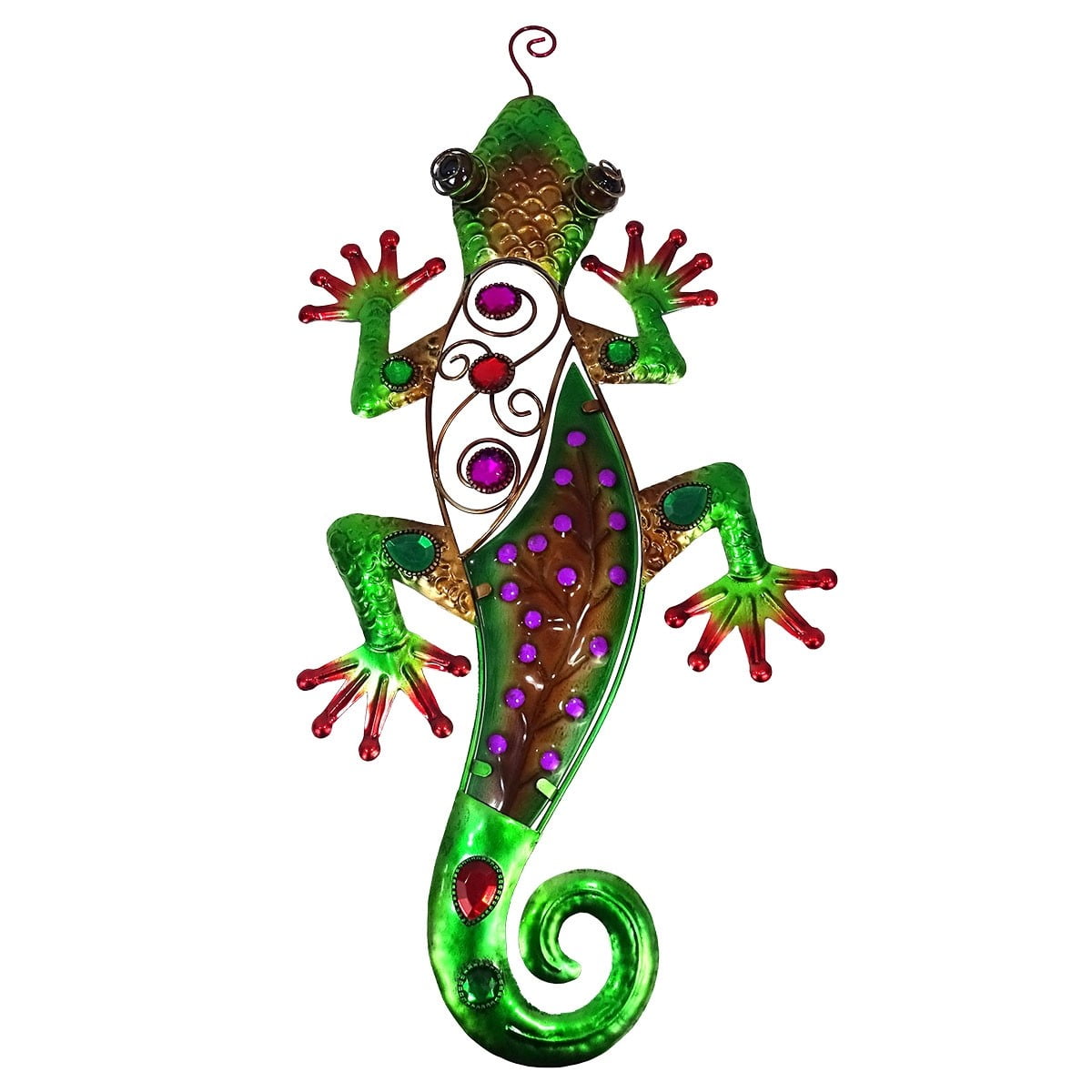 Alpine Contemporary Green Gecko with Curled Tail Wall Sculptures ...