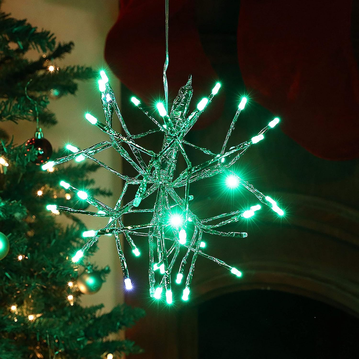 Alpine Corporation 10"H Indoor Christmas Twig 3D Hanging Snowflake ...
