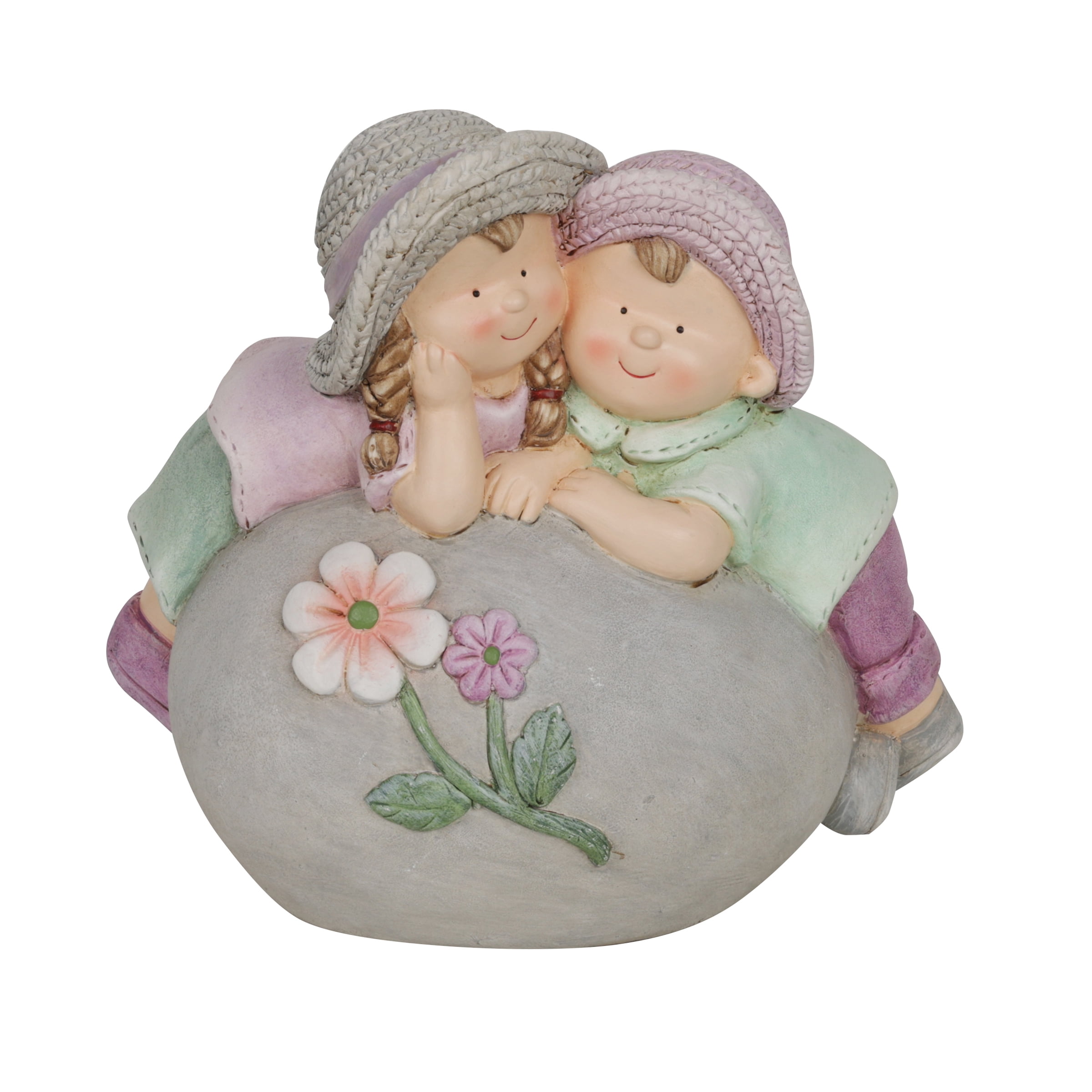 Alpine Corporation 12'' Children Leaning in Stone Statue - Walmart.com
