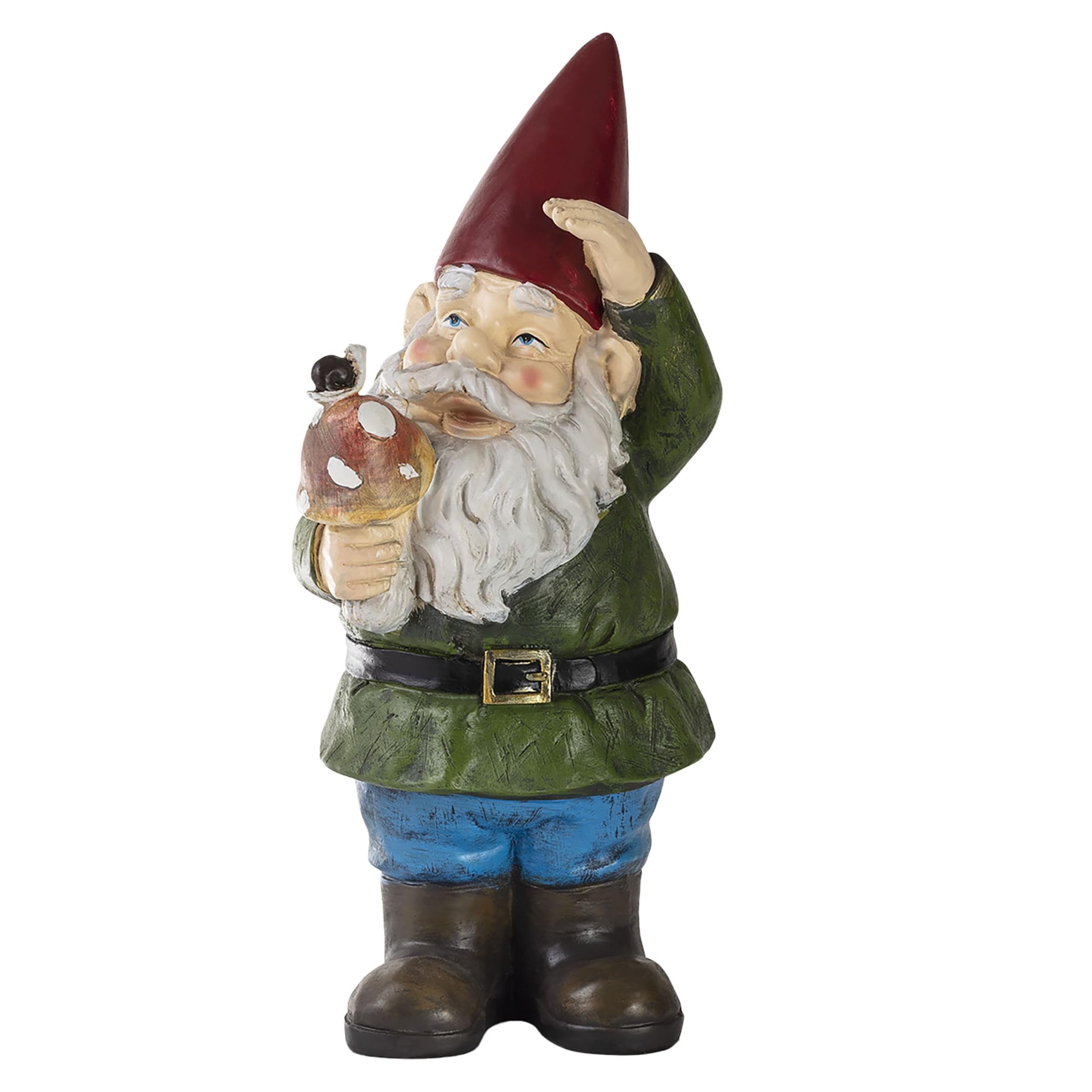 Alpine Corporation 12" Tall Outdoor Garden Gnome with Mushroom Yard Statue Decoration C36 ...