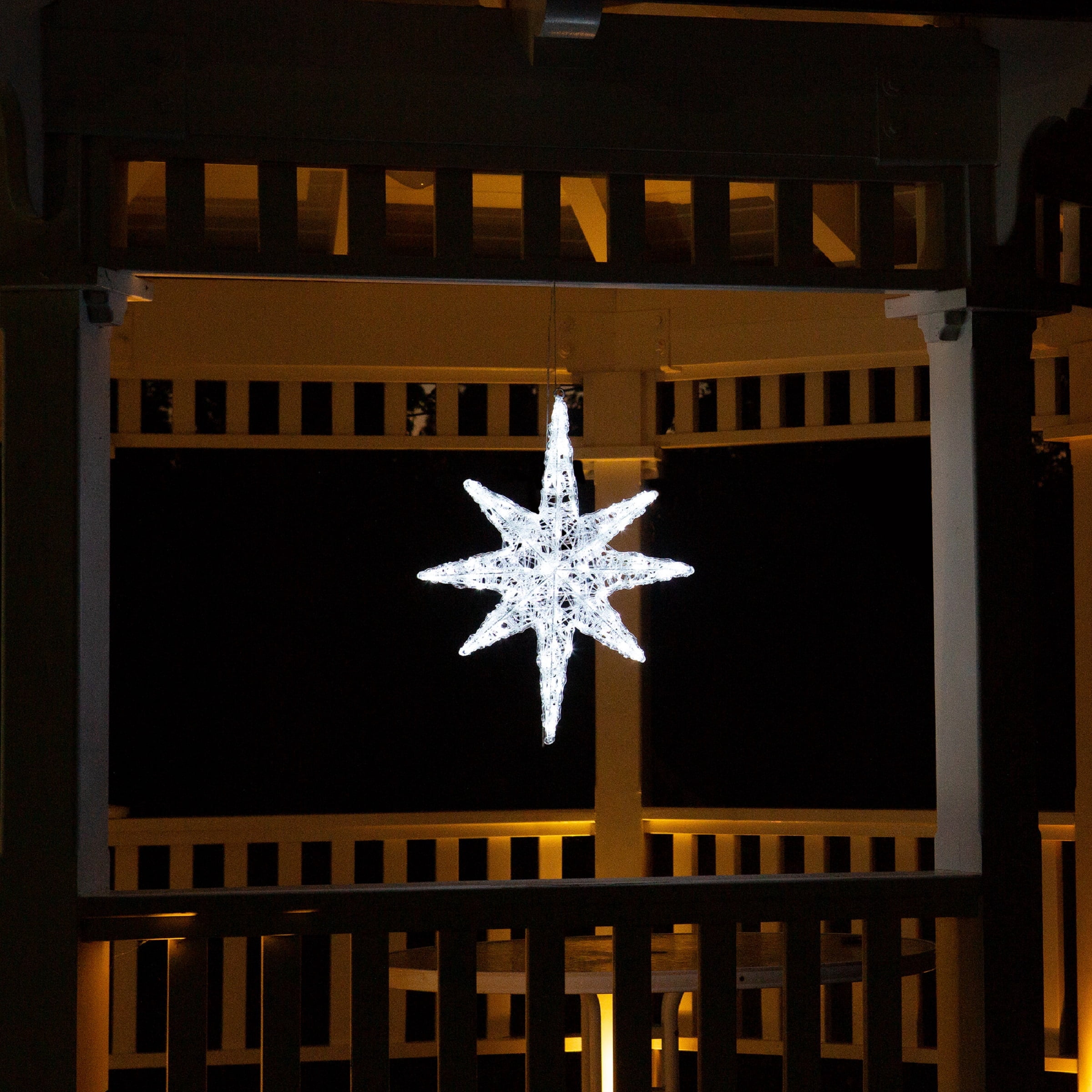 Alpine Corporation Christmas LED Decor, 20" x 24" Acrylic Hanging Light ...