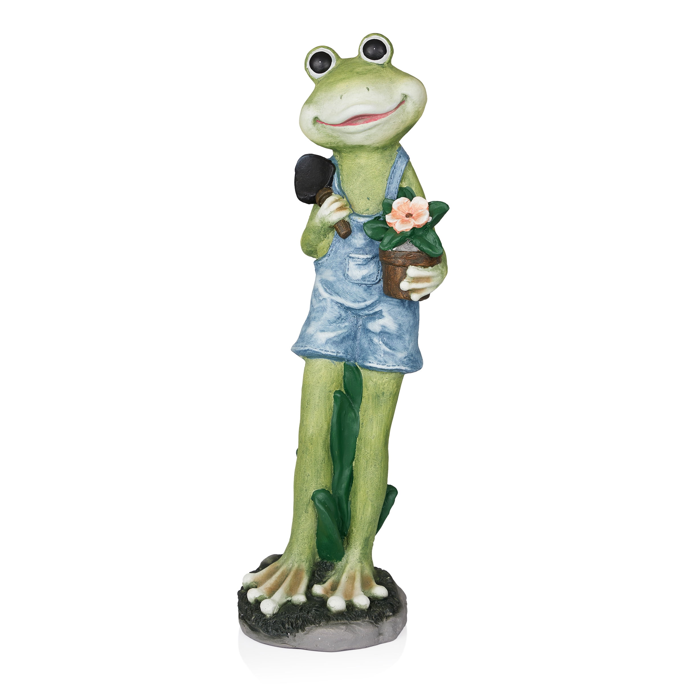 Alpine Corporation 31"H Gardener Frog Statue Décor for Garden & Patio ...