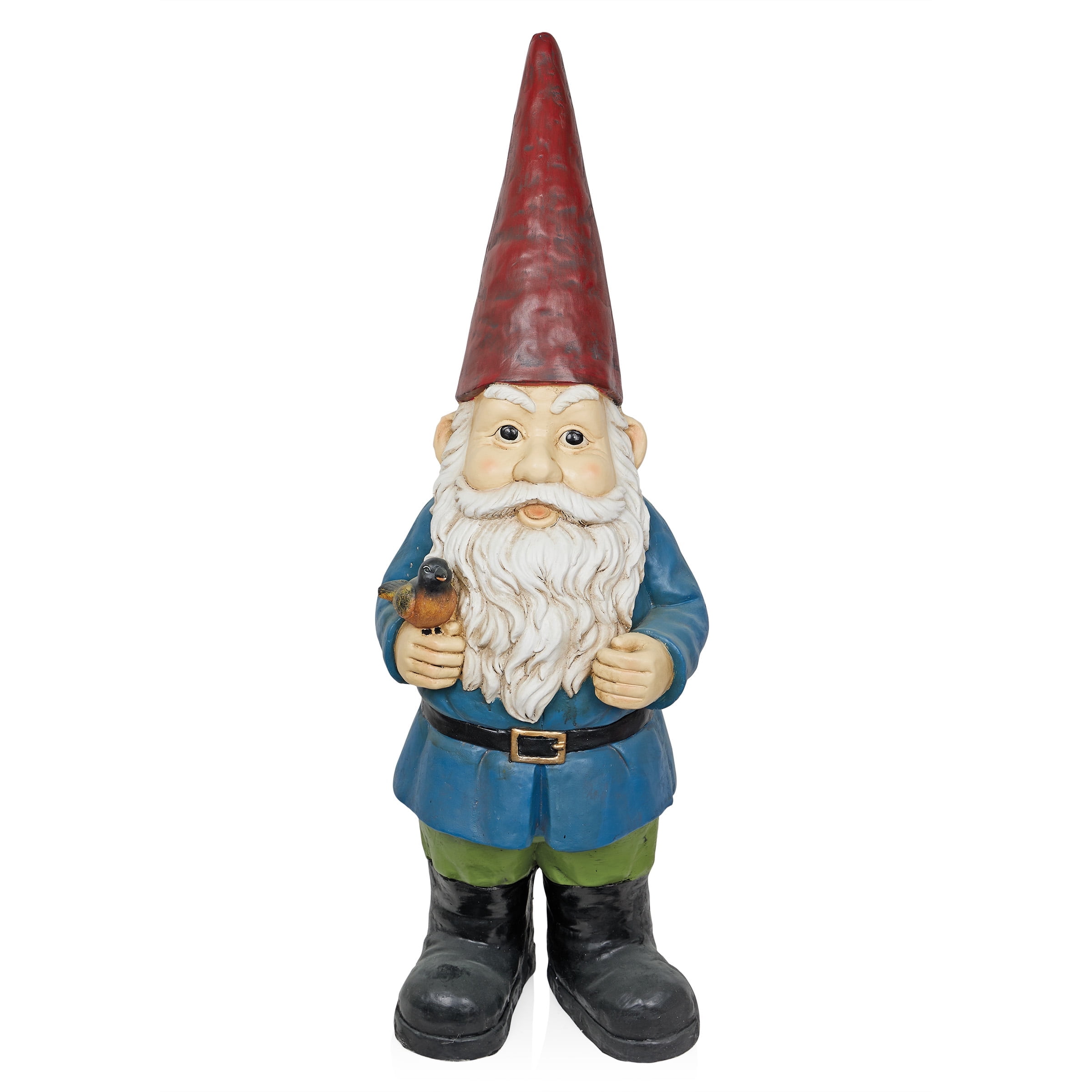 Alpine Corporation 48'' Gnome with Bird Statuary - Walmart Business ...